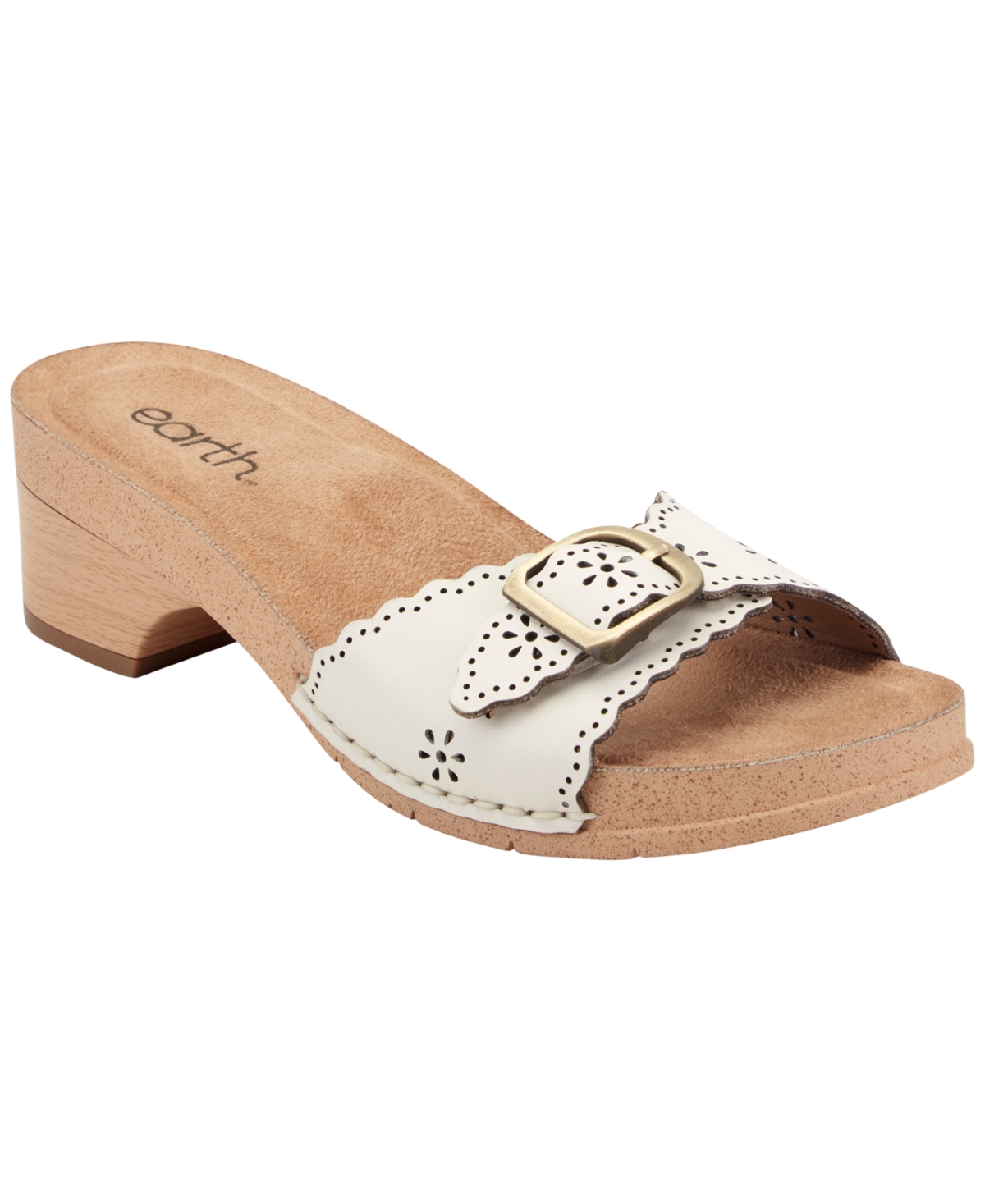 Click here for Earth Womens Haisly Leather Buckle Band Block Heel... prices