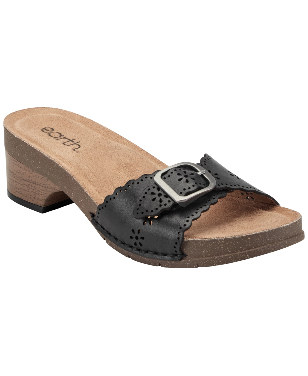 Click here for Earth Womens Haisly Leather Buckle Band Block Heel... prices