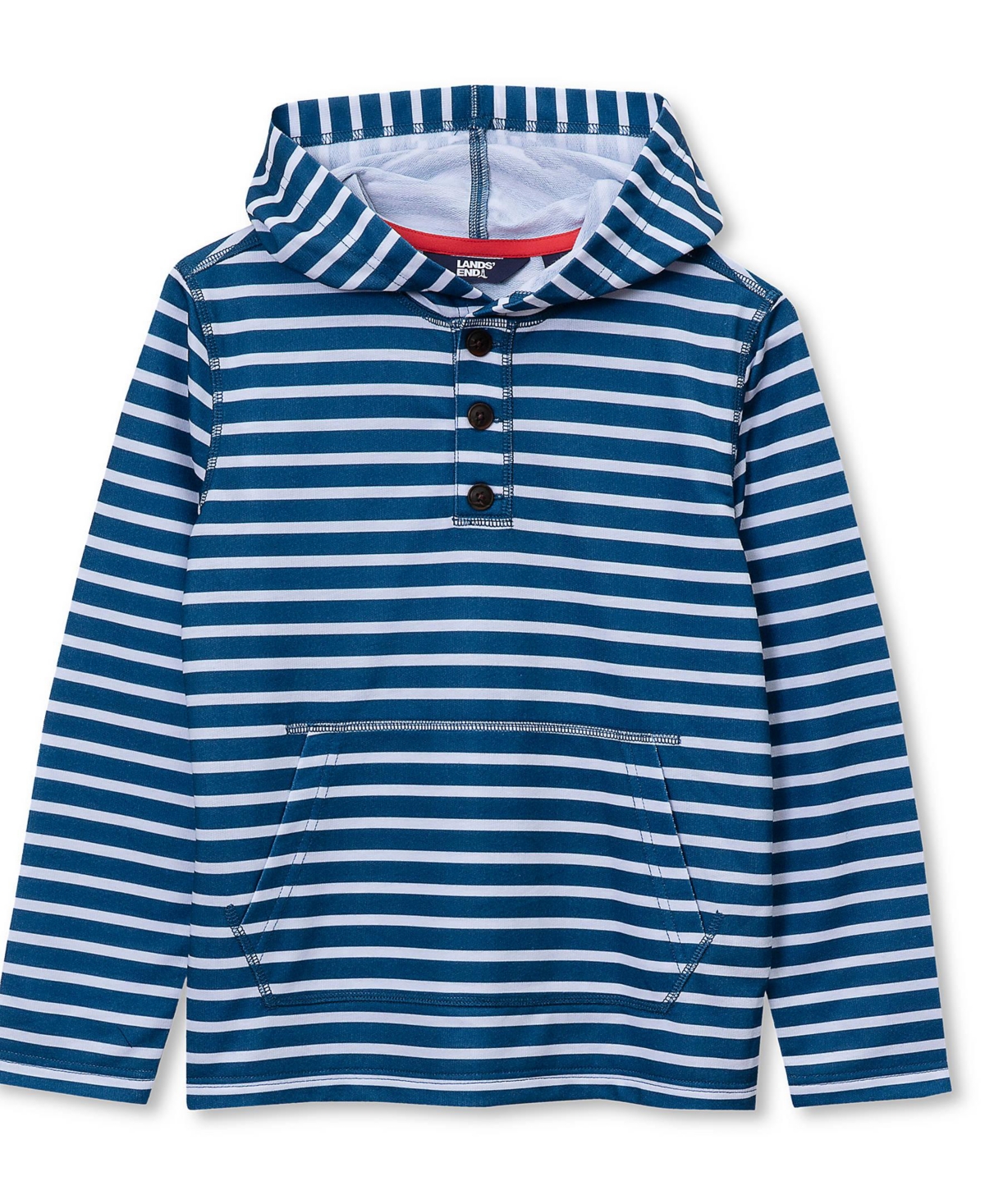 Click here for Lands End Boys Henley Pullover Hoodie - Dark blue... prices