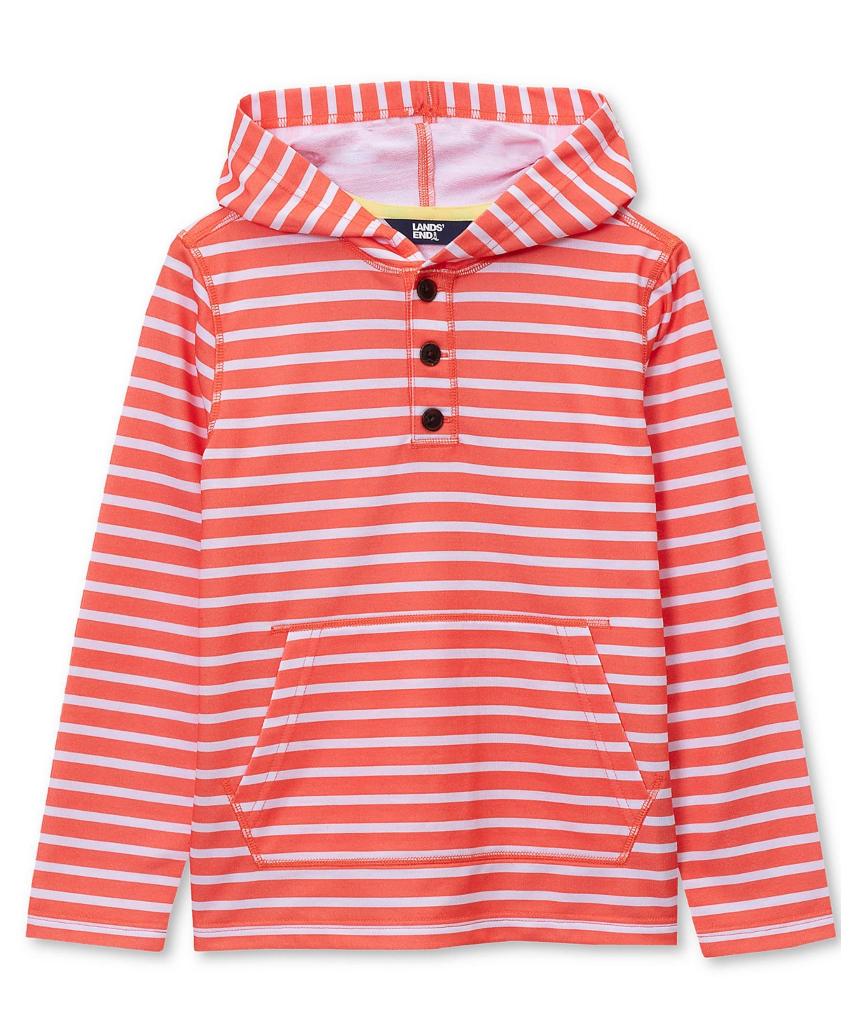 Click here for Lands End Boys Henley Pullover Hoodie - Pink coral... prices
