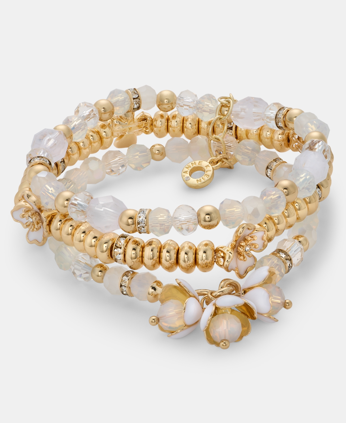 Click here for Anne Klein 3-Pc. Set Flower Charm Beaded Stretch B... prices