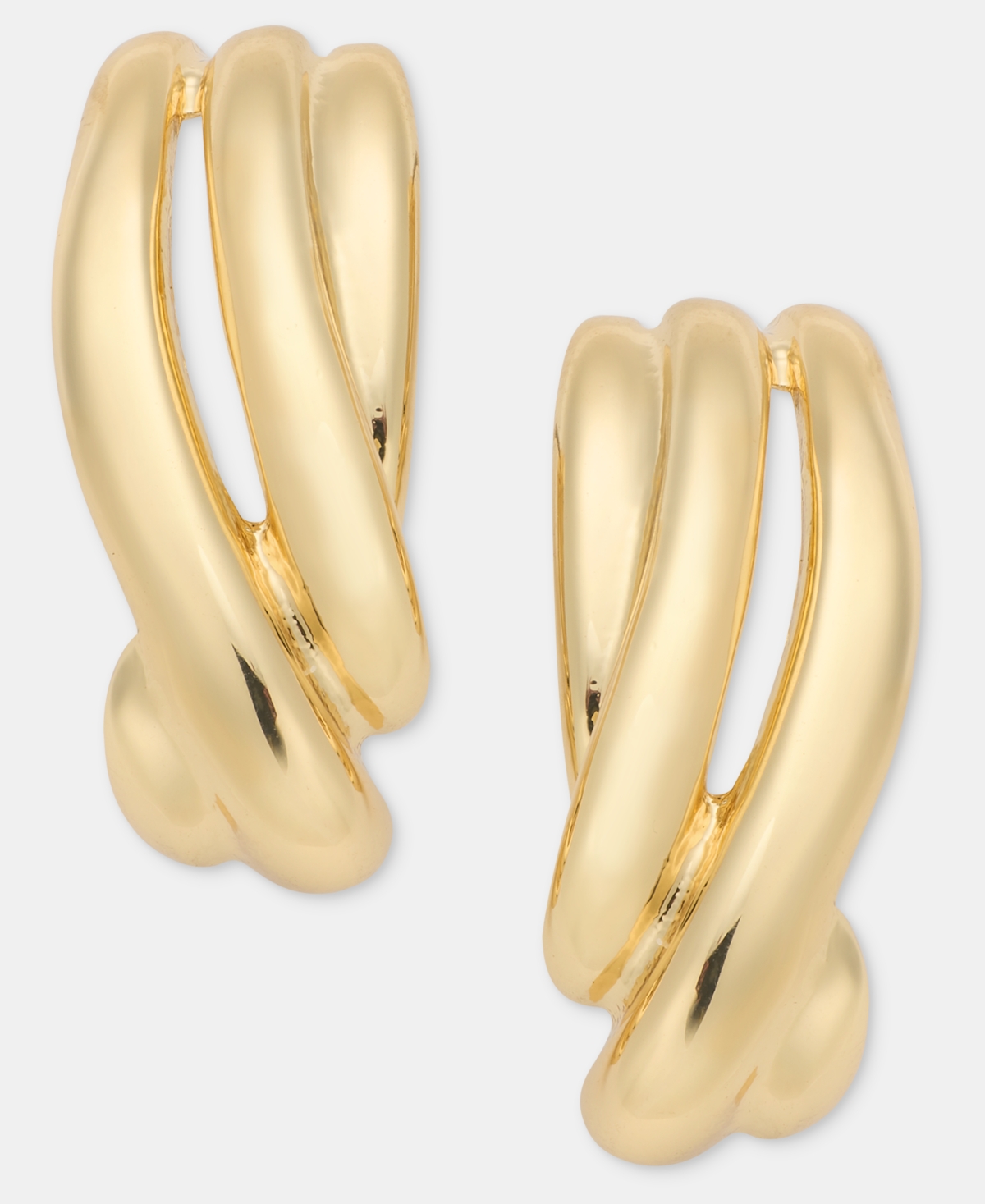 Click here for Anne Klein Medium Triple-Row Twisted C-Hoop Earrin... prices