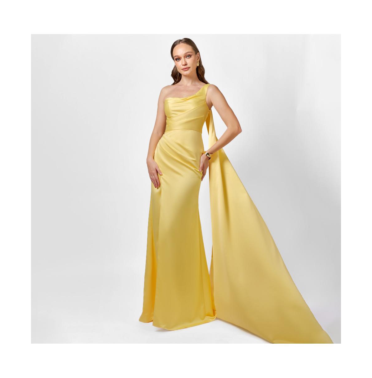 Click here for Bariano Womens Davina One Shoulder Gown - Yellow prices