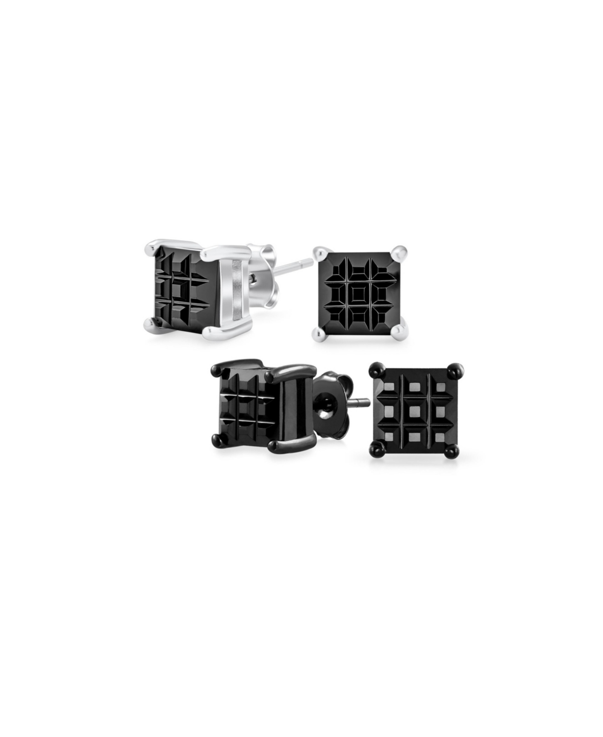 Click here for Bling Jewelry Set of 2 Invisible Cut Square Cz Che... prices