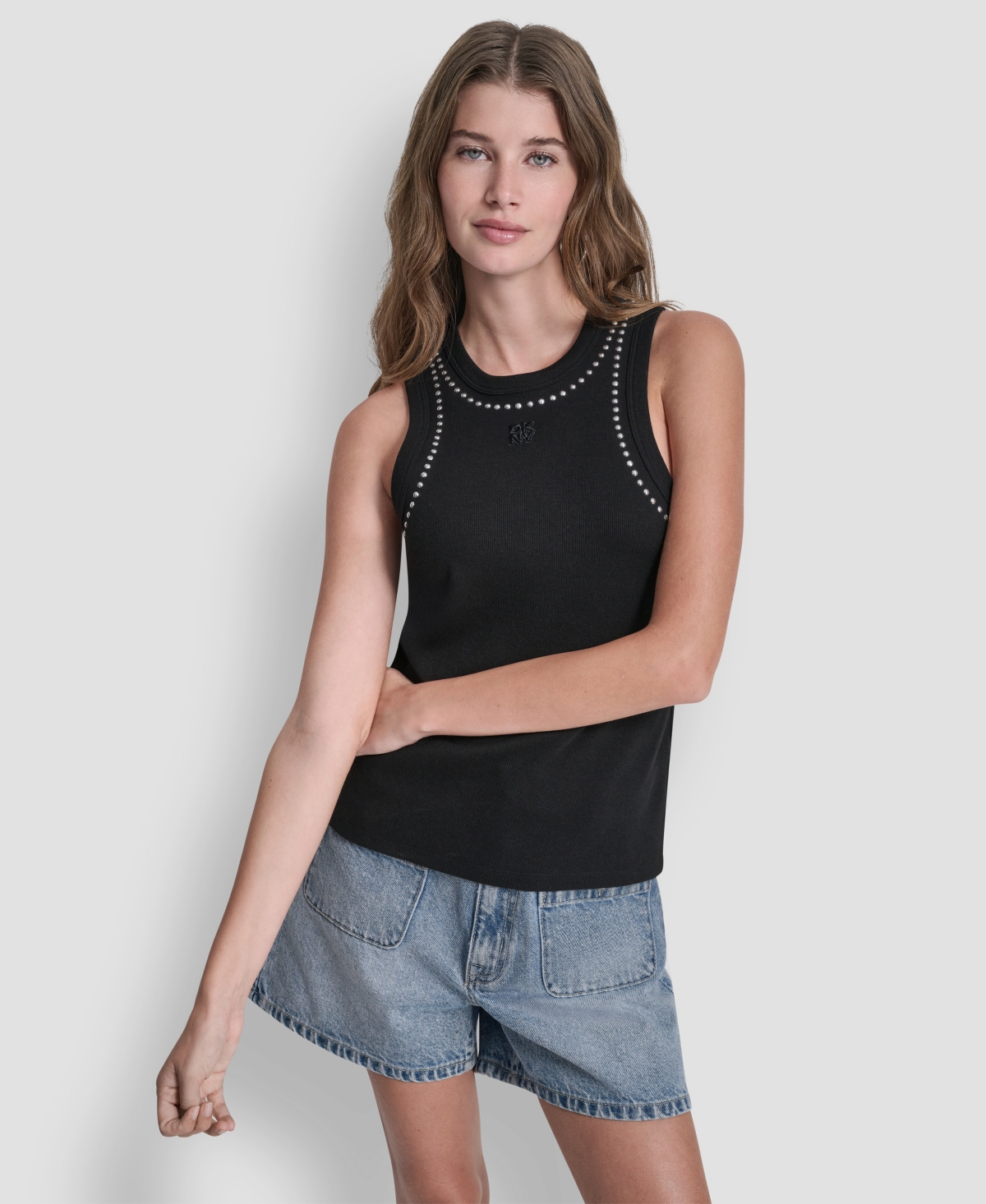 Click here for Dkny Jeans Womens Crewneck Tank Top - Black prices