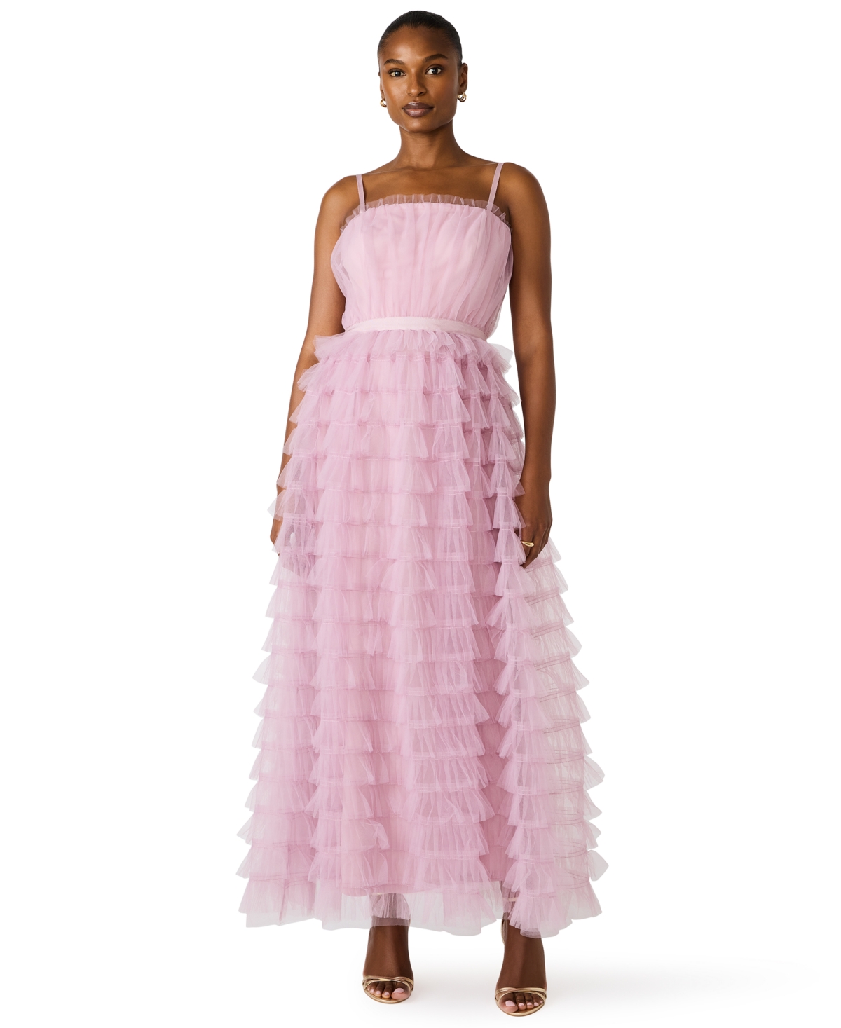 Click here for Steve Madden Juniors Tiered Tulle Square Neck Gown... prices