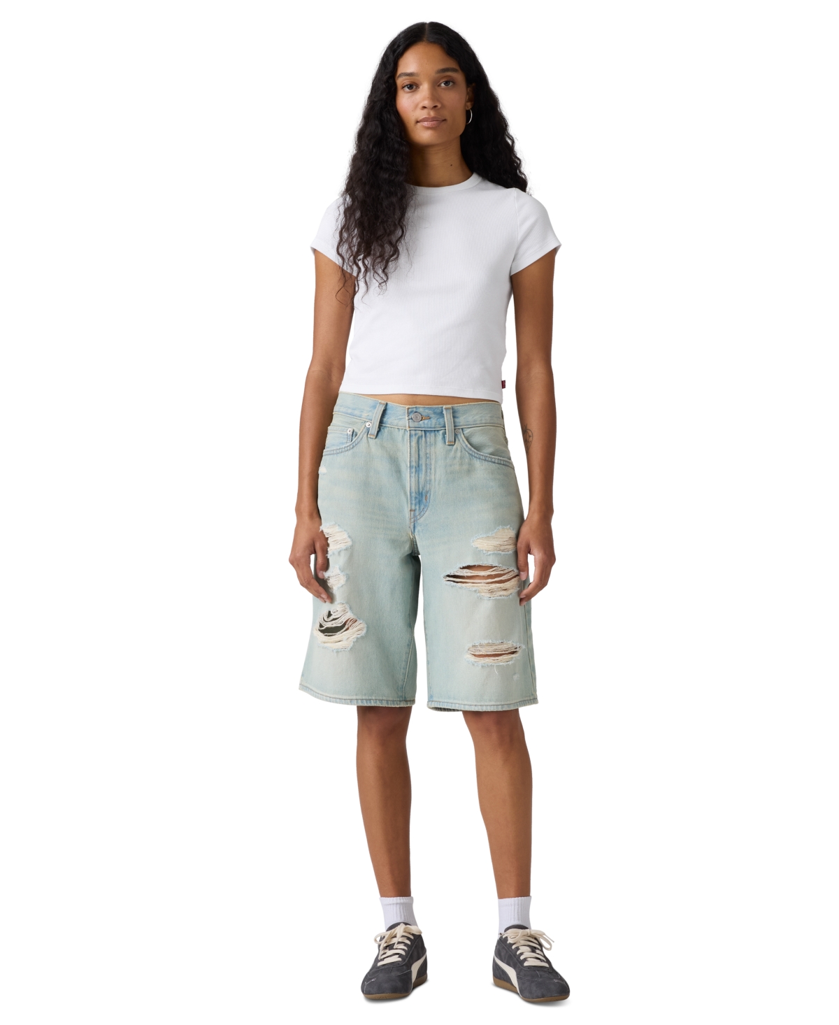 Click here for Levis Womens Mid Rise Baggy Shorts - Que Pasa 94 prices