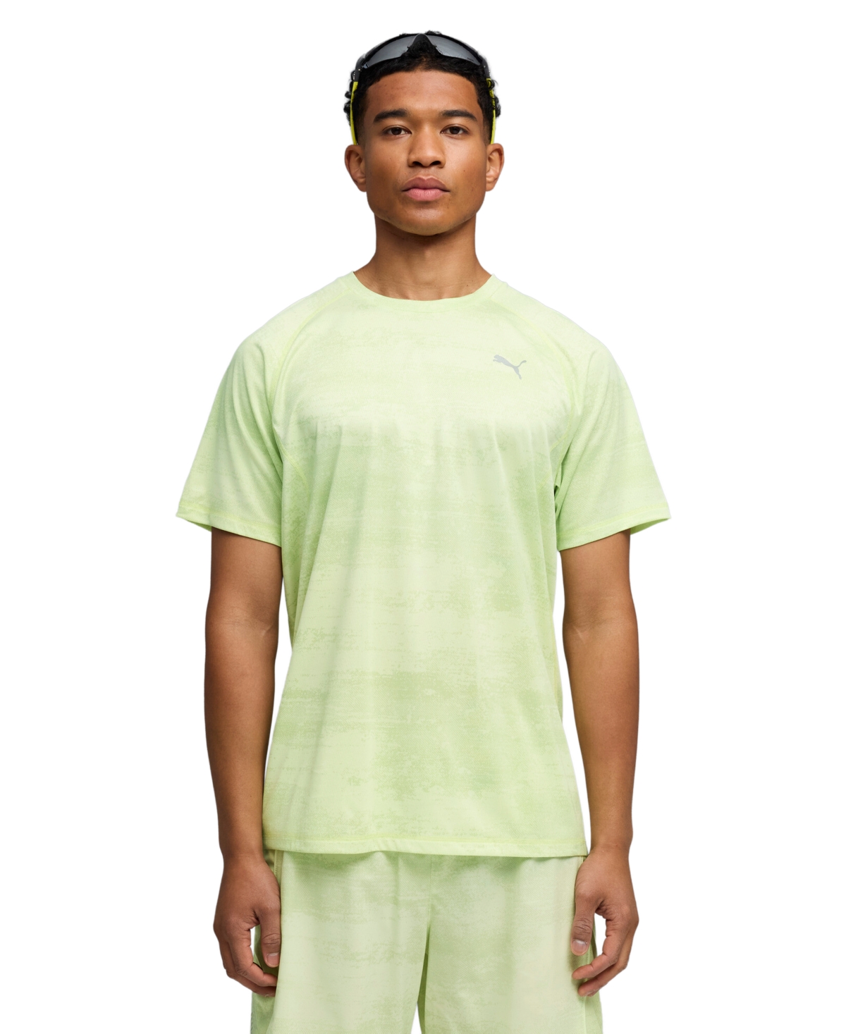 Click here for Puma Mens Run Velocity Printed T-Shirt - Apple Spr... prices