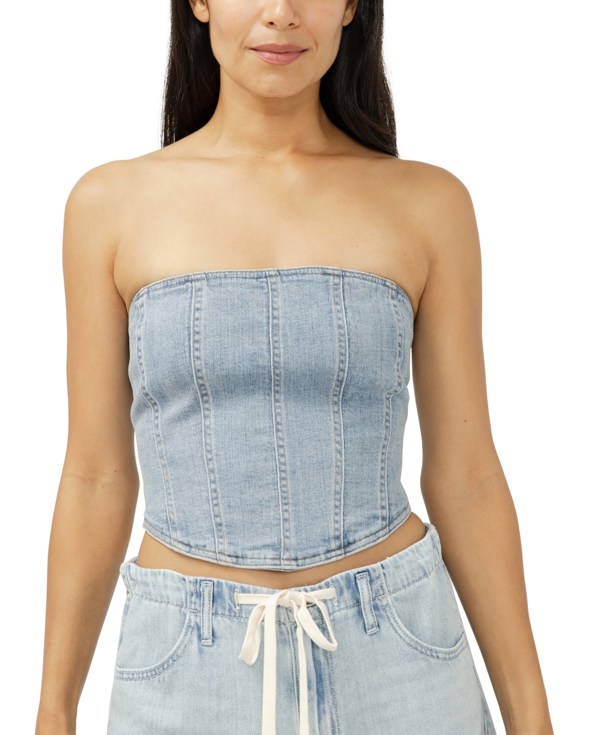 Click here for Silver Jeans Co. Womens Denim Corset Top - Mazatla... prices