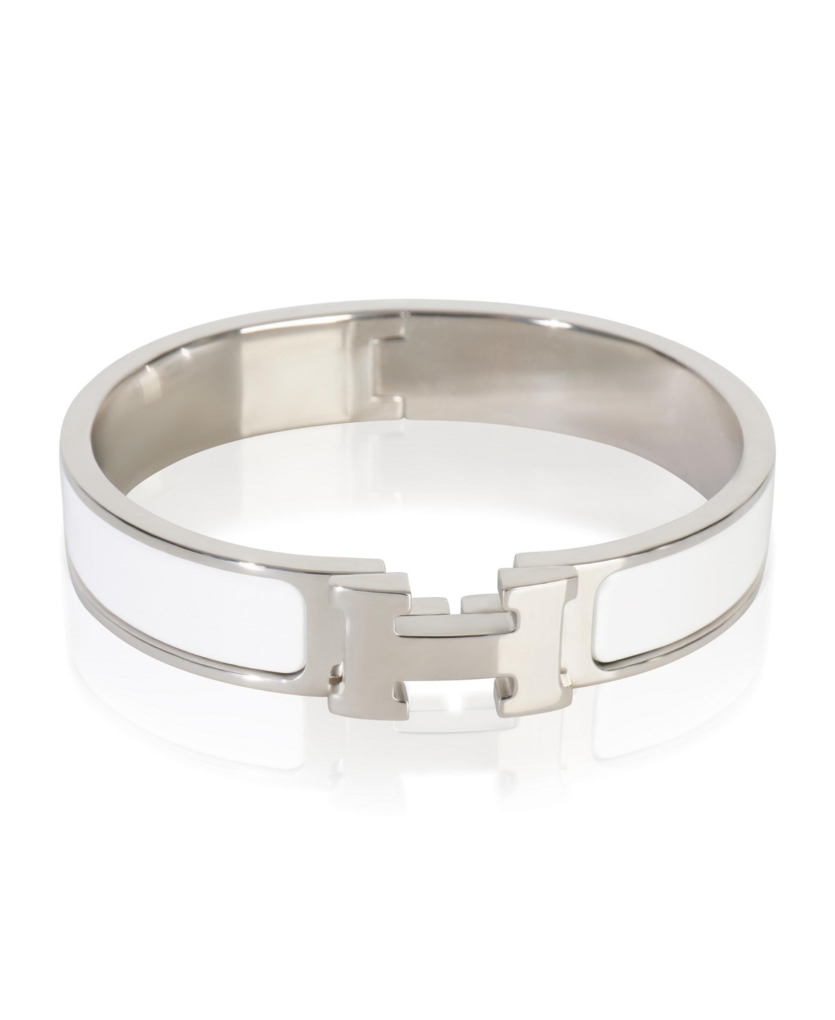 Click here for Hermes Clic H In Blanc Bracelet - Silver prices