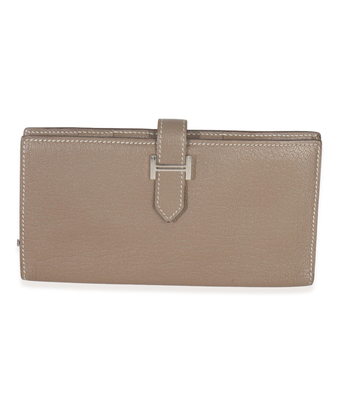 Click here for Pre-Owned Hermes Etoupe Chevre Mysore Bearn Wallet... prices