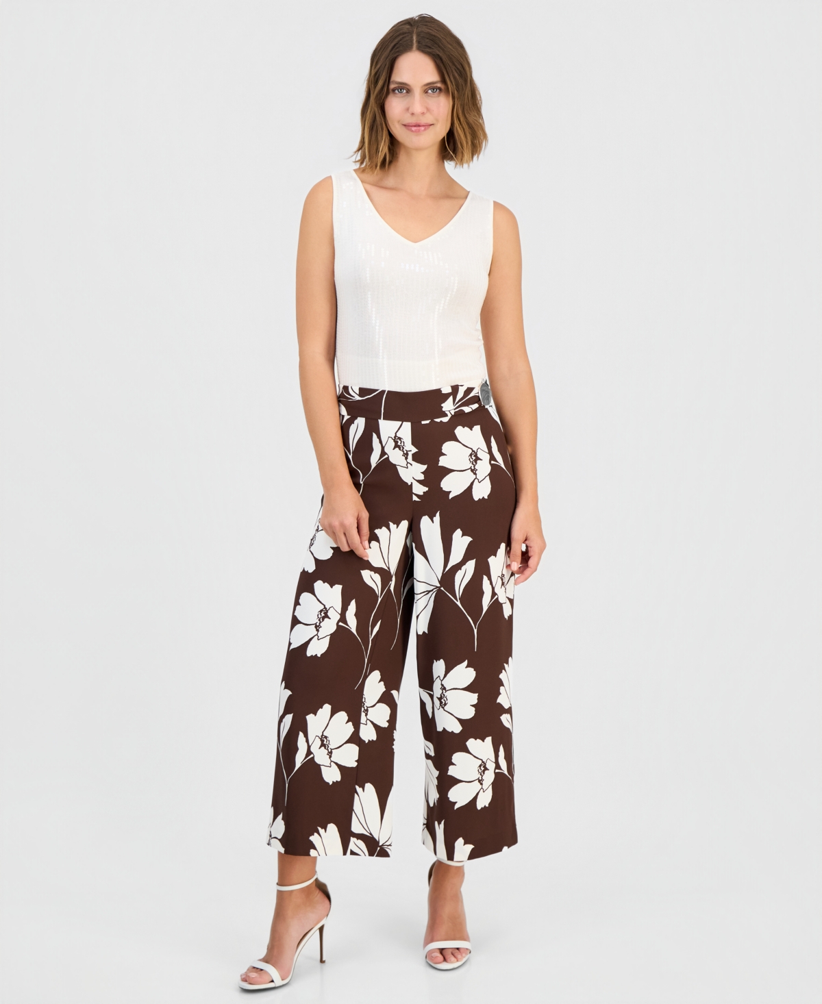 Click here for Anne Klein Womens Wide-Leg Pull-On Pants - Dark Ch... prices