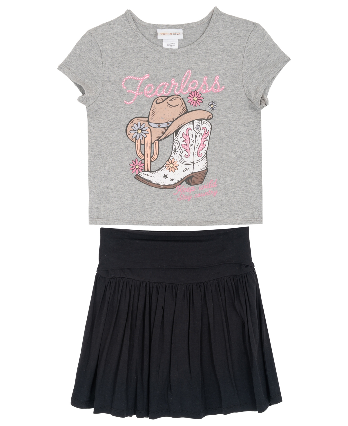 Click here for Tween Diva Girls 7-16 Graphic T-Shirt and Knit Fol... prices