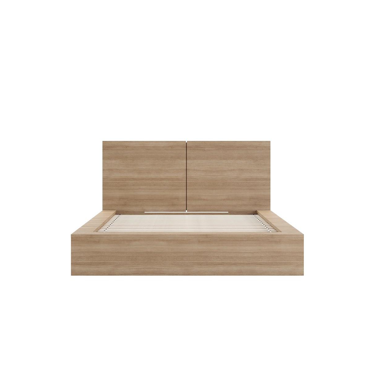 Click here for Nexera James Platform Bed with Headboad - Brown oa... prices