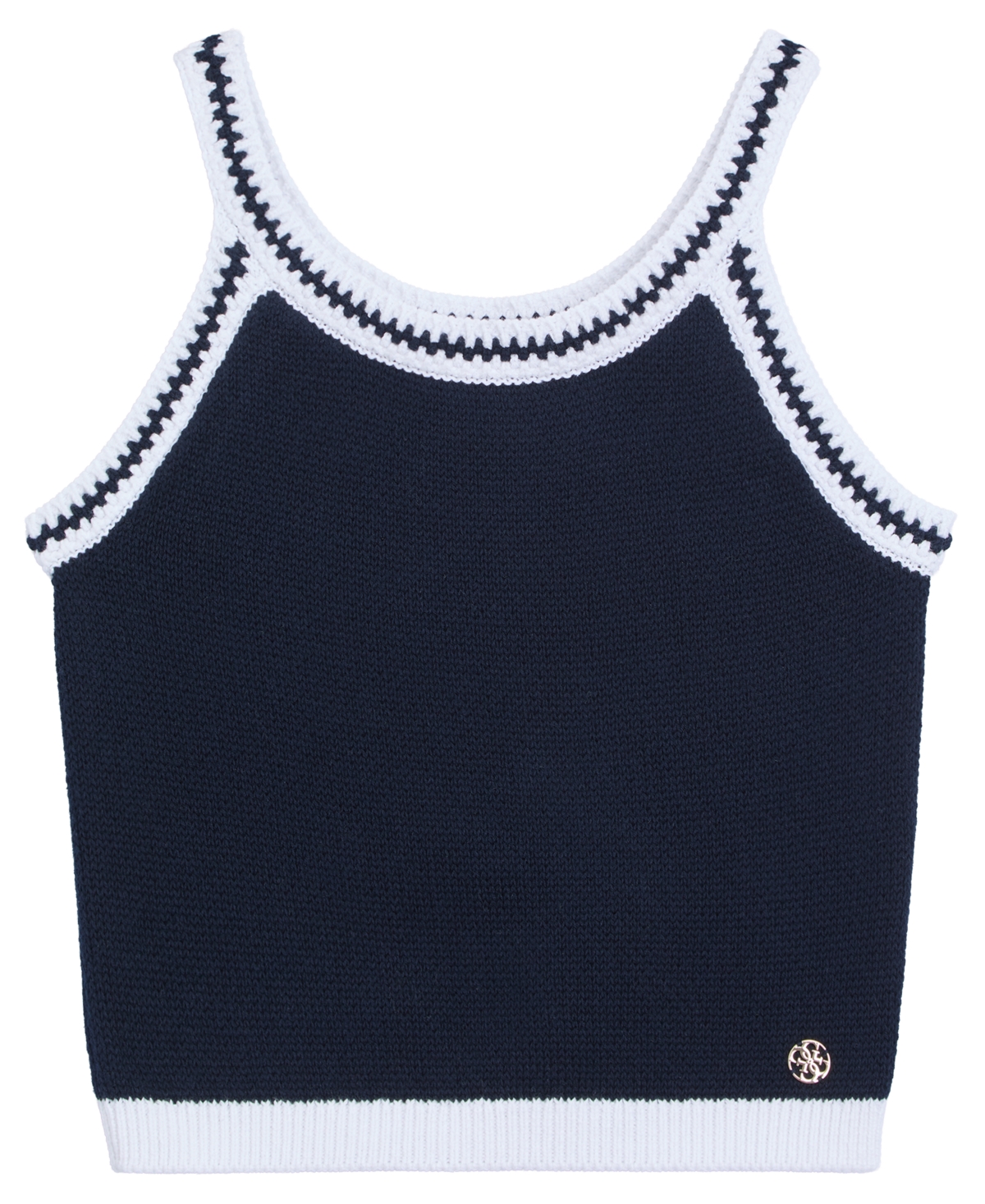 Click here for Guess Girls 7-16 Sleeveless Crochet Top - Blue prices
