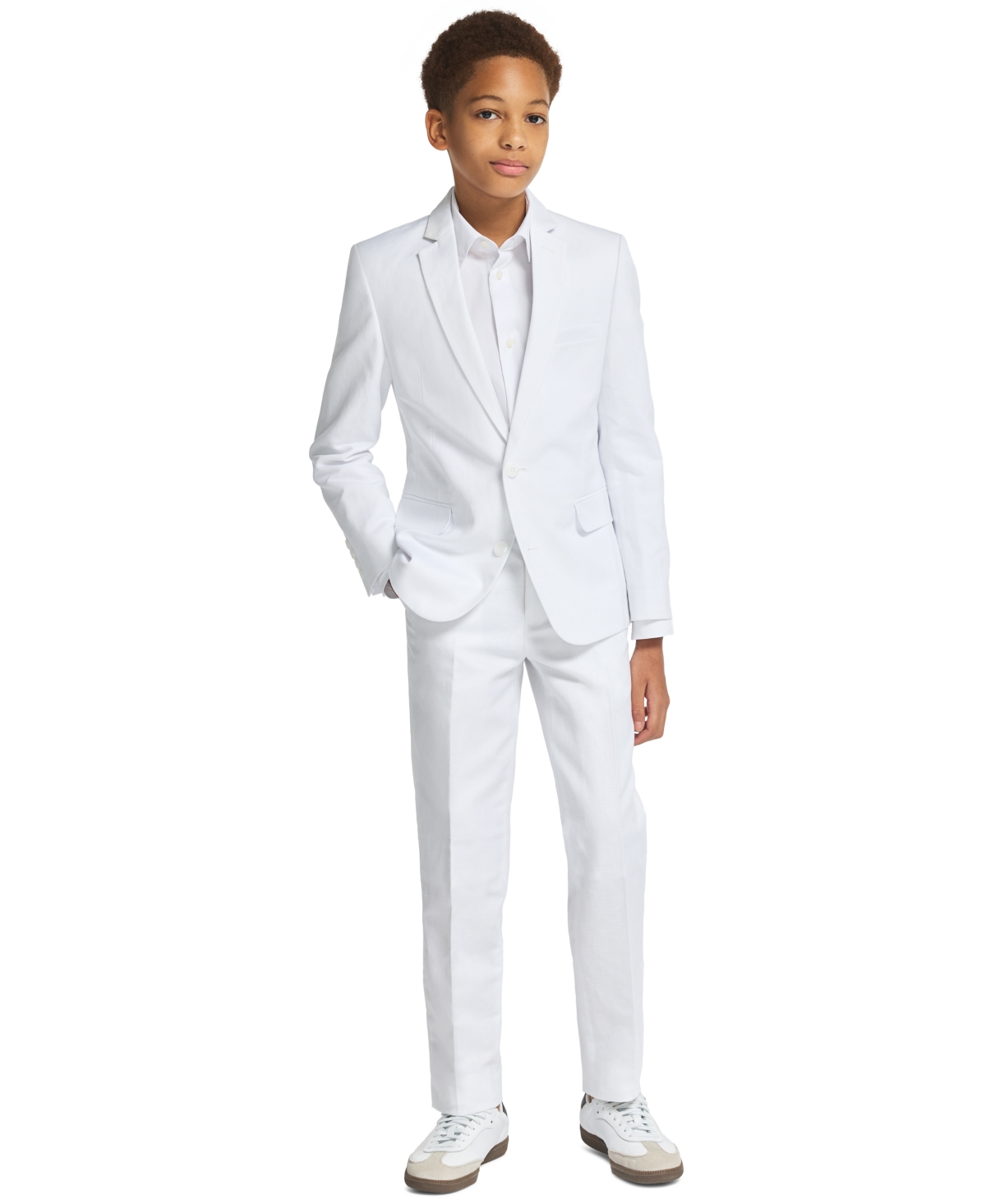 Calvin Klein Boys 8-20 Textured Suit Jacket - White