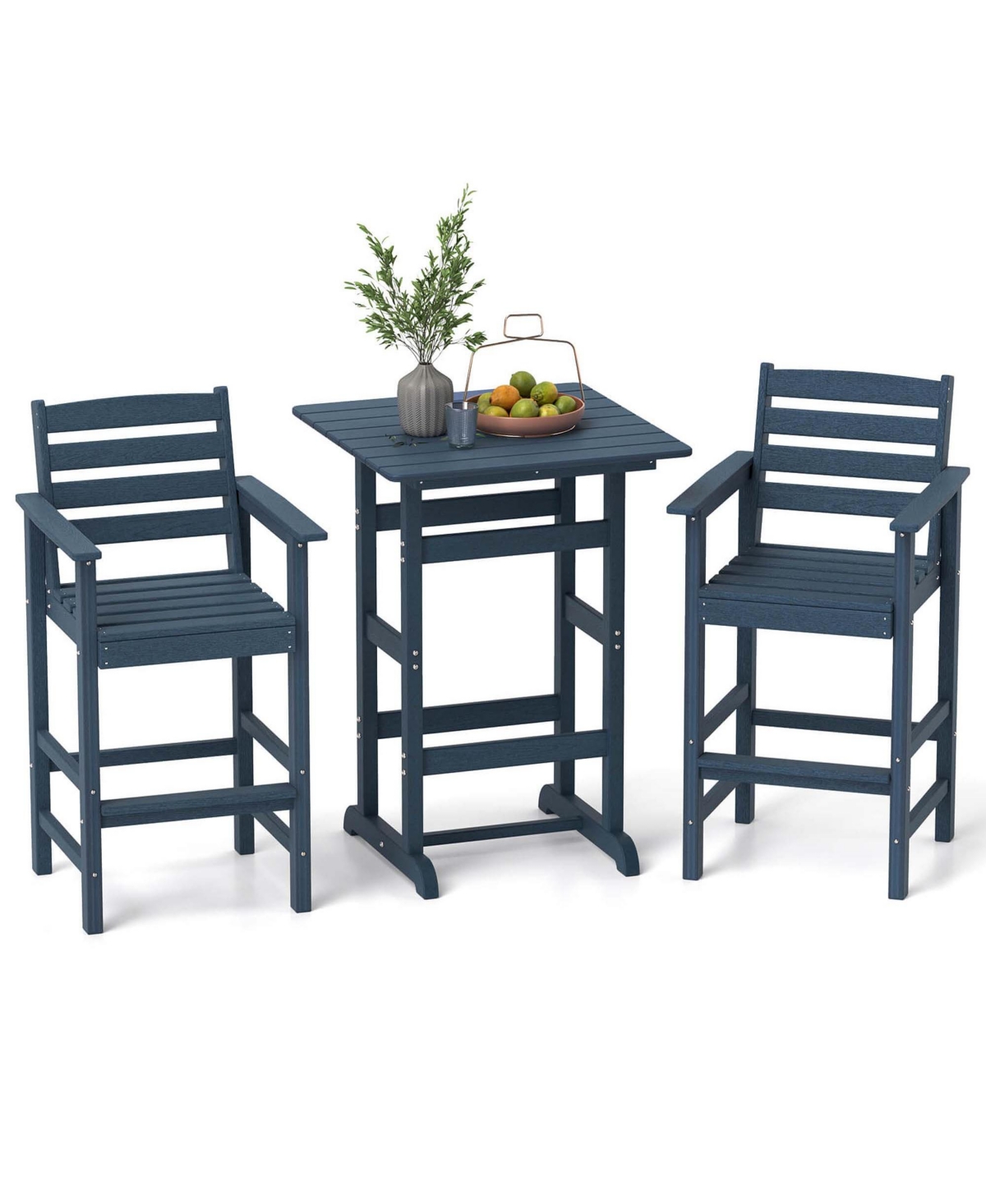 Click here for 3-Piece Patio Hdpe Bar Set Armchairs with Square H... prices