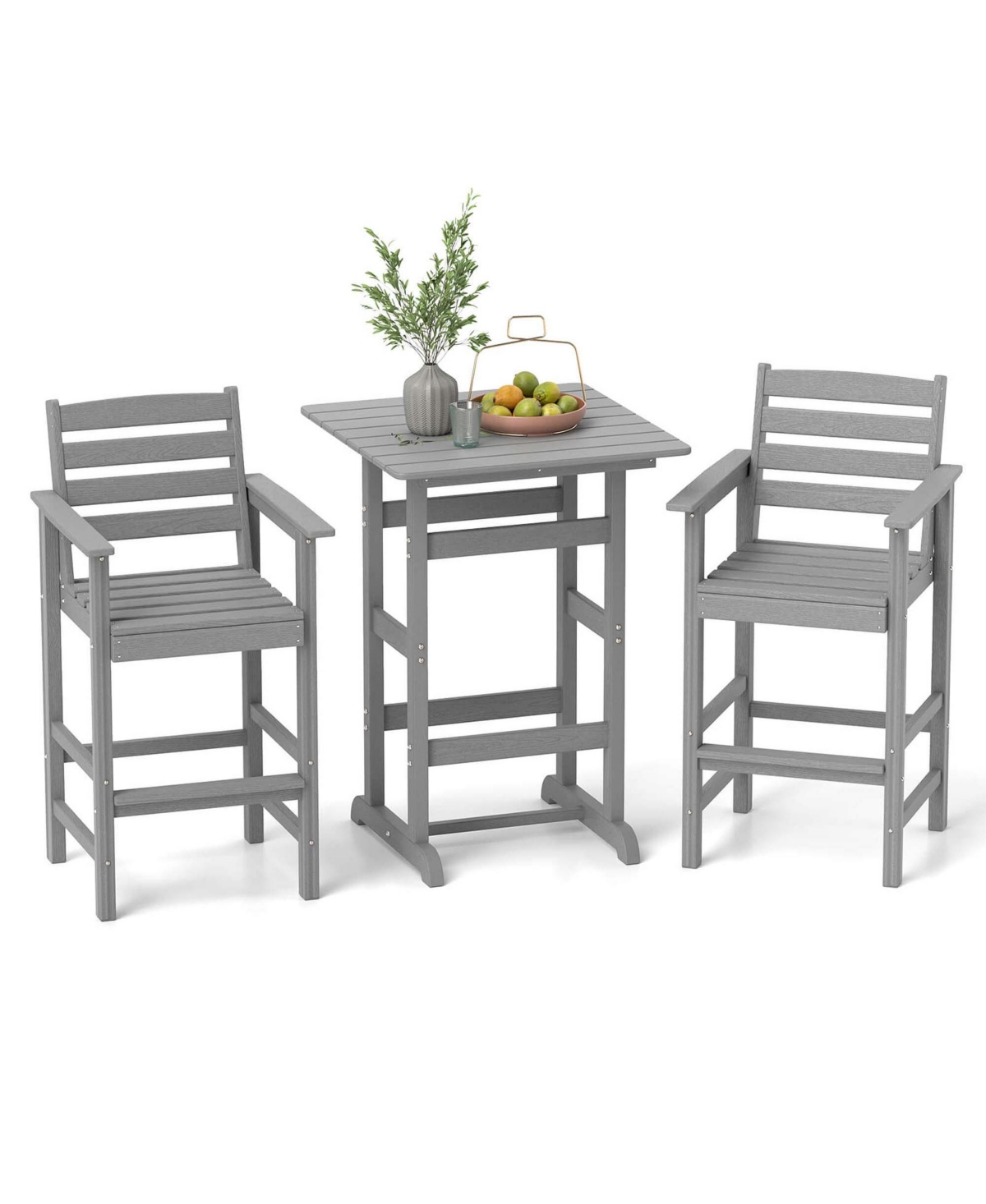 Click here for 3-Piece Patio Hdpe Bar Set Armchairs with Square H... prices