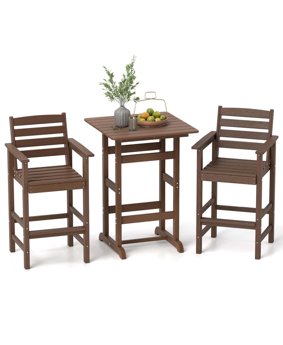 Click here for 3-Piece Patio Hdpe Bar Set Armchairs with Square H... prices