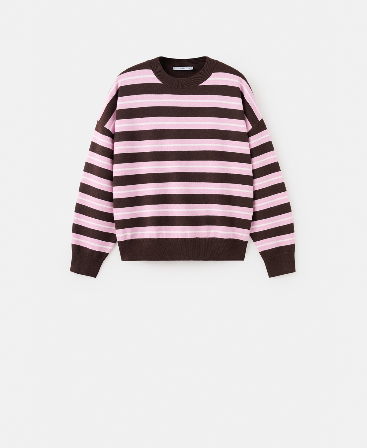 Click here for Mango Womens Knit Striped Sweater - Chocolate prices