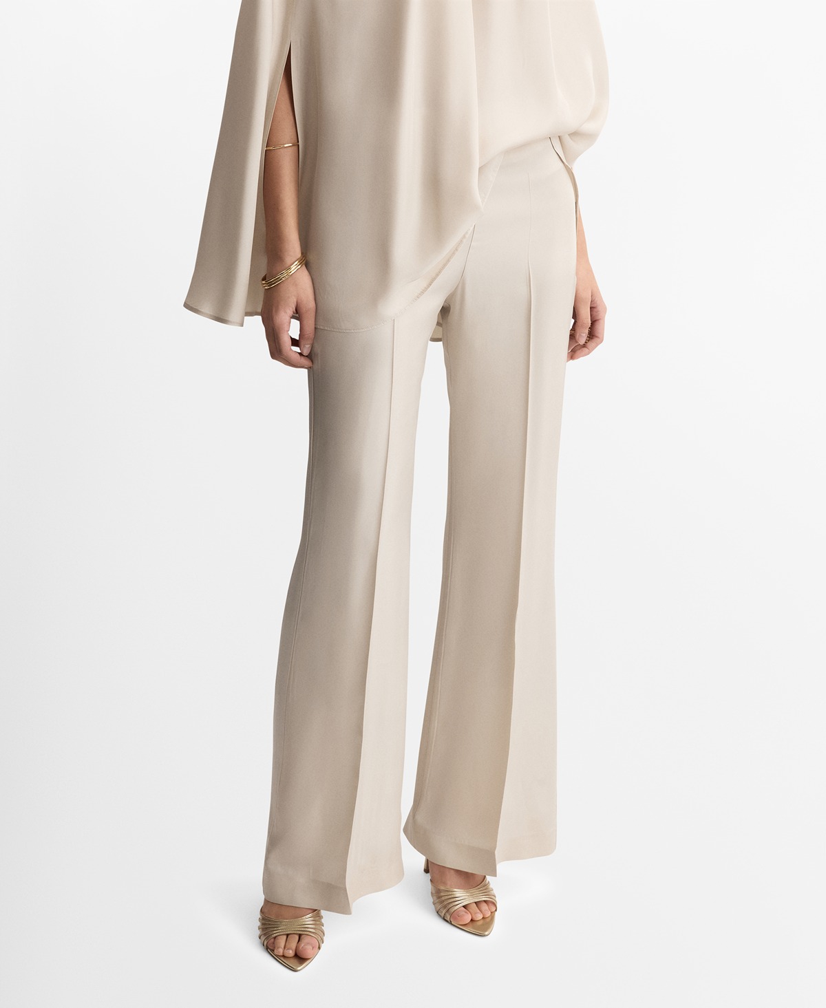 Click here for Mango Womens High-Waist Straight Pants - Light  Pa... prices