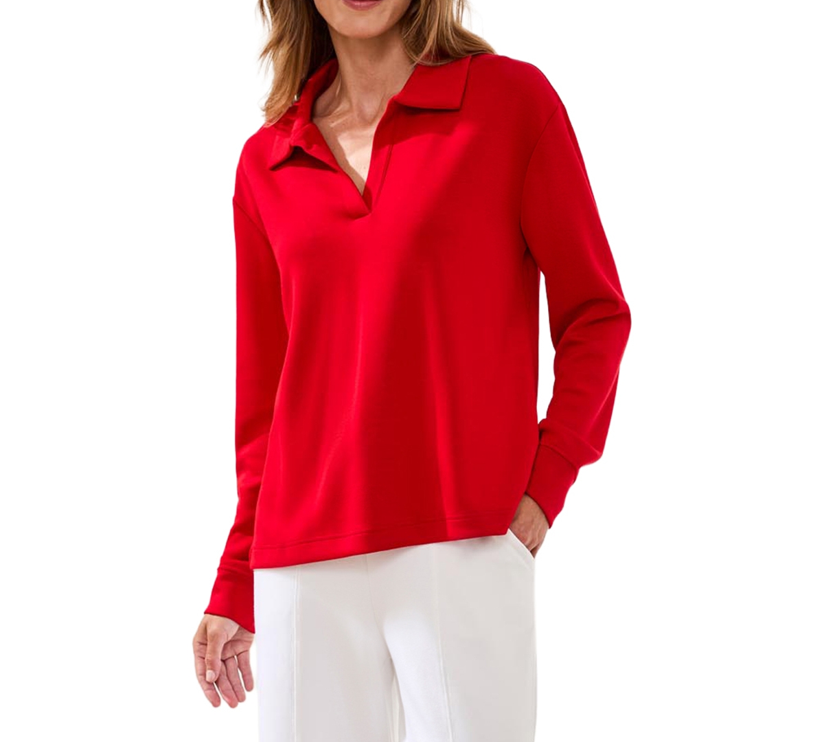 Click here for Tribal Womens Johnny Collar Top - Sangria prices