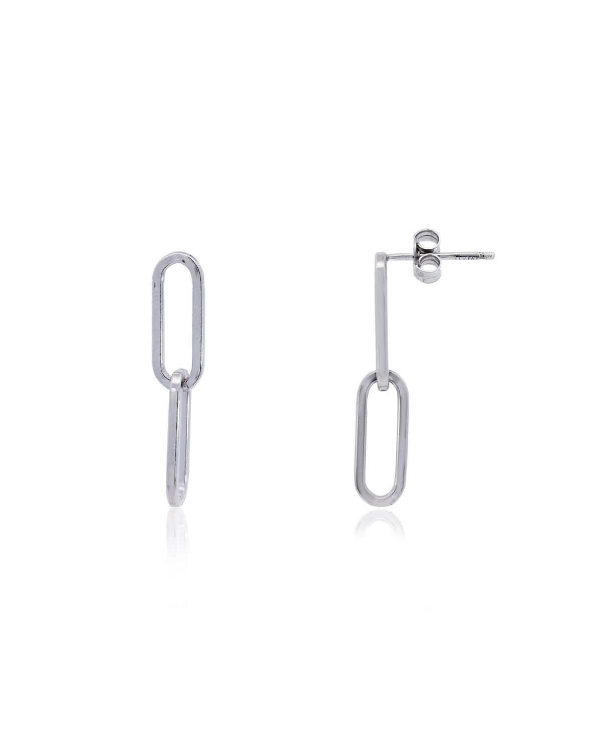 Click here for The Lovery Double Paperclip Link Drop Earrings - S... prices
