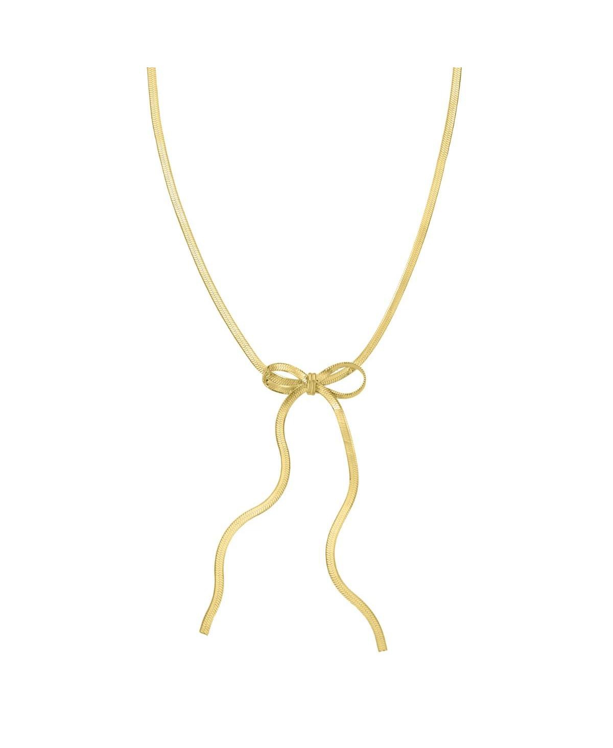 Click here for The Lovery Herringbone Bow Necklace Sterling Silve... prices