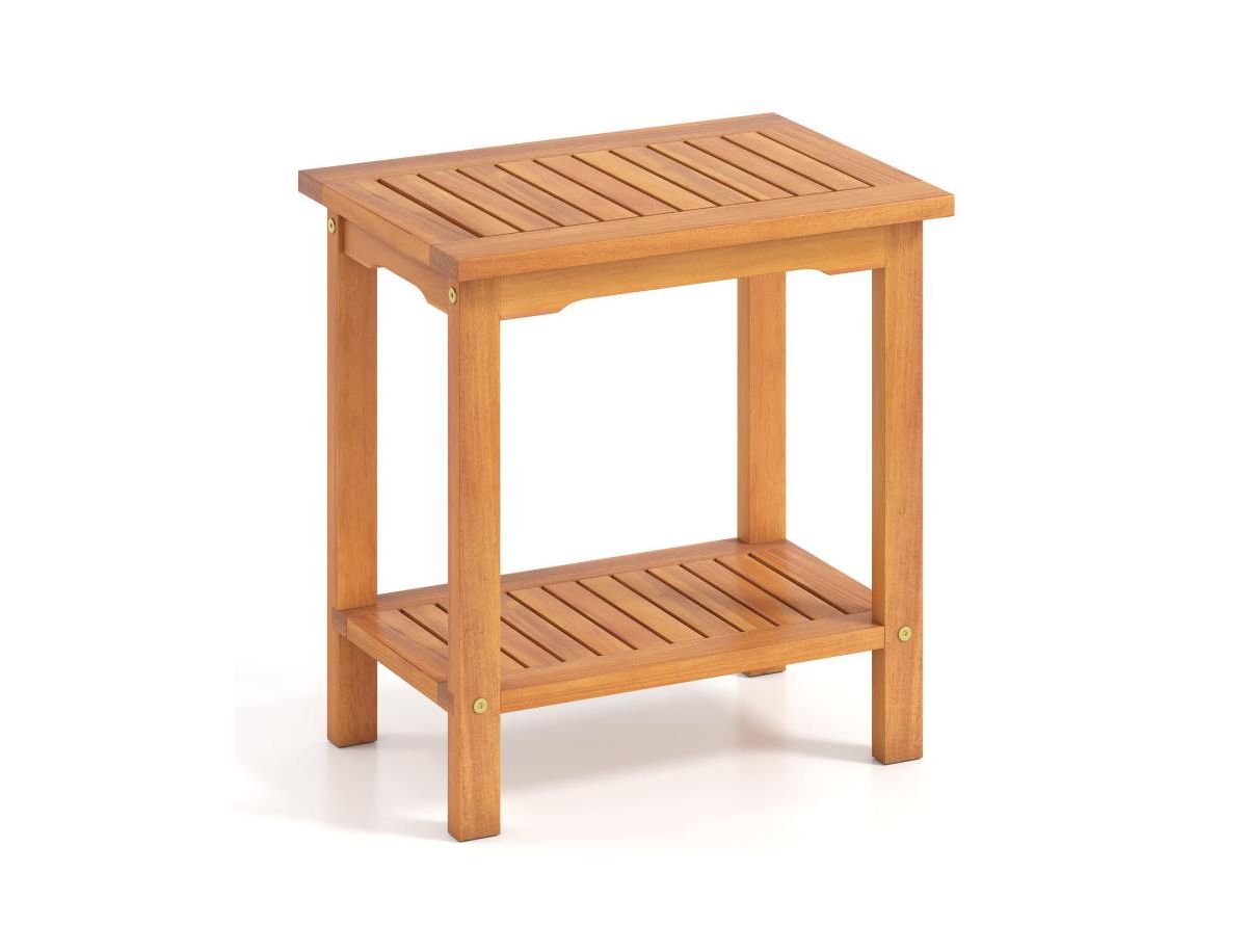 Click here for Slickblue Acacia Wood Patio Side Table with Slatte... prices