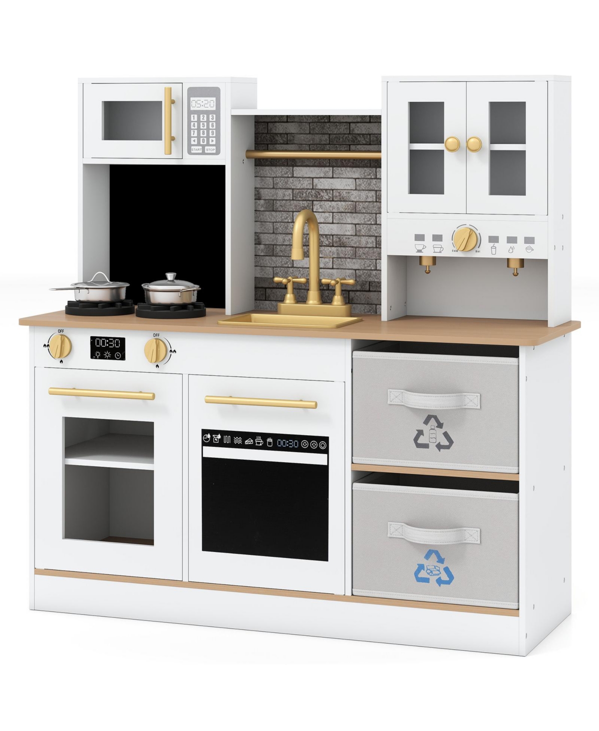 Click here for Mecale Kids Wooden Kitchen Playset with Stove  Sou... prices