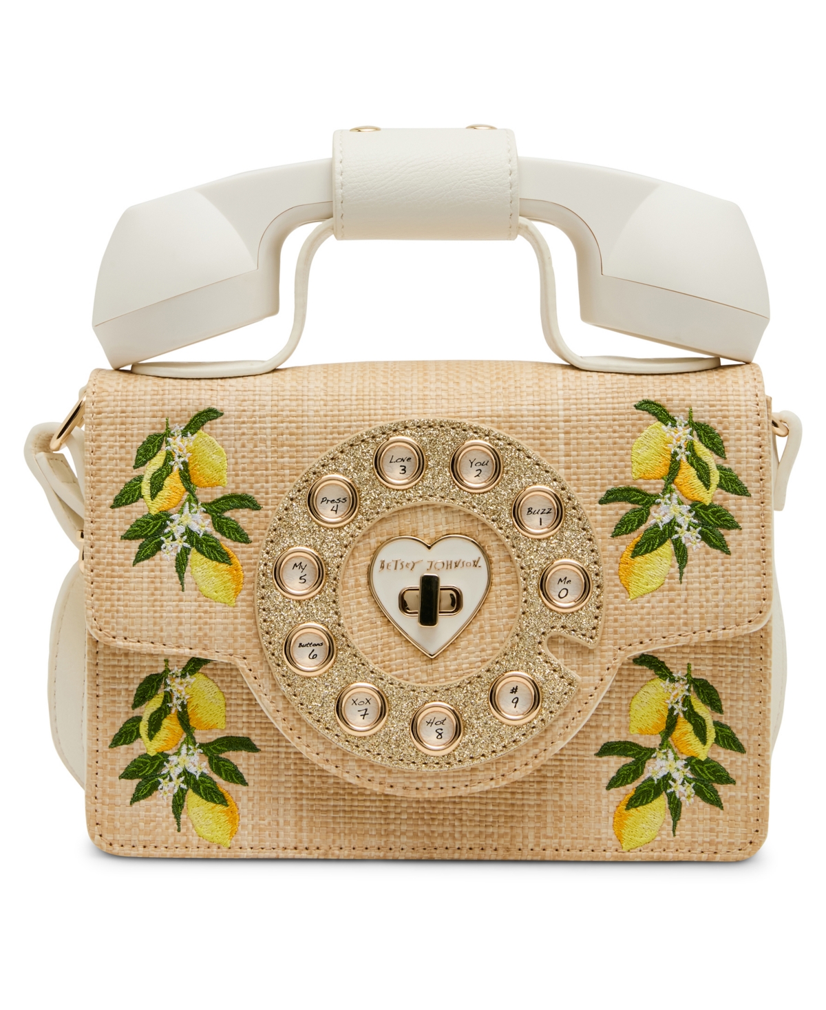 Click here for Betsey Johnson Scored Mini Crossbody Bag - Natural prices