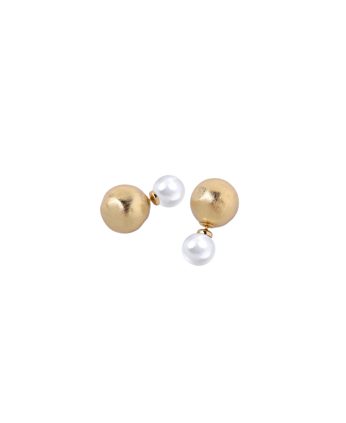 Click here for Retro Chic Duo Studs Earrigns - Gold  white prices