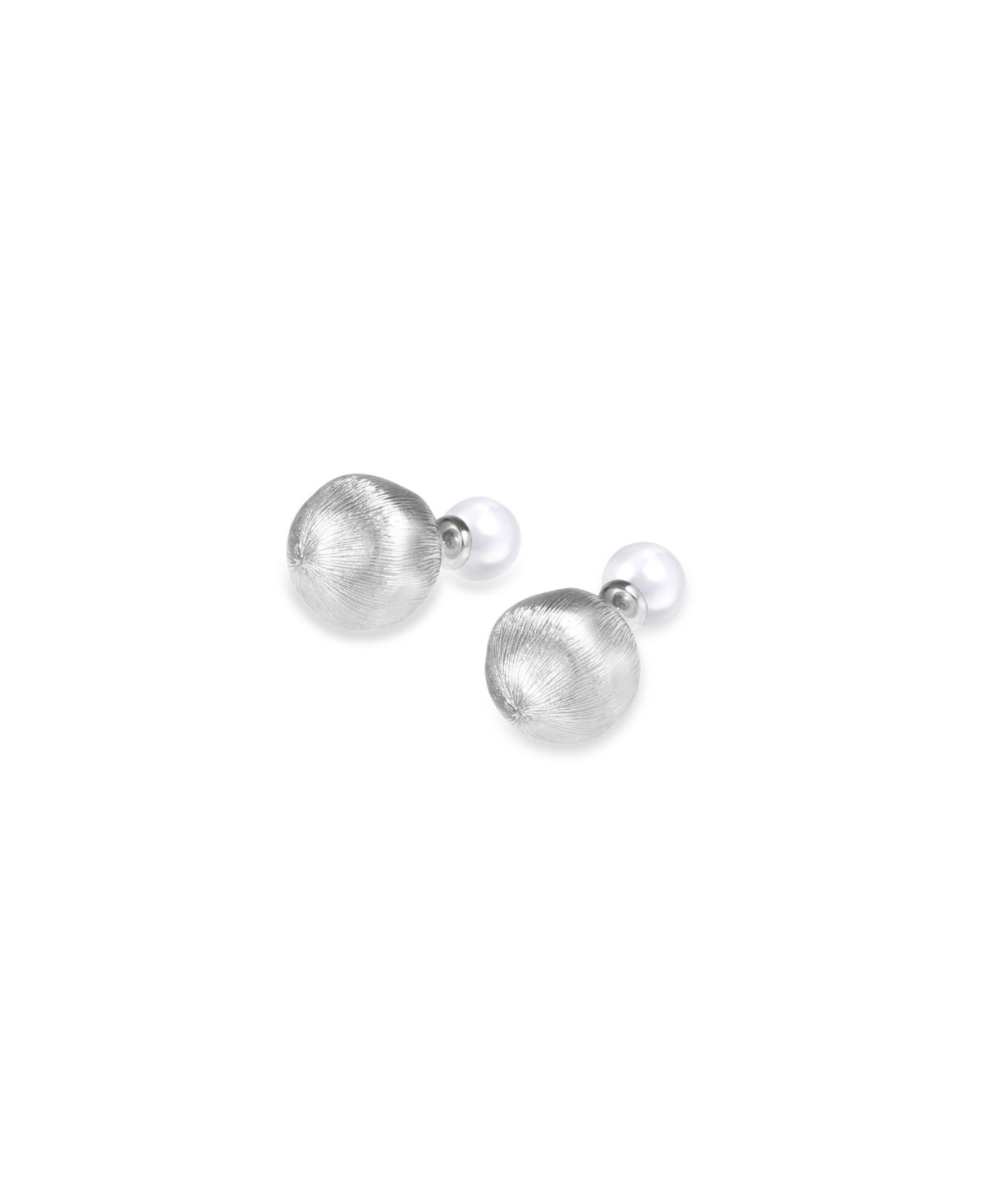 Click here for Retro Chic Duo Studs Earrigns - Silver  white prices