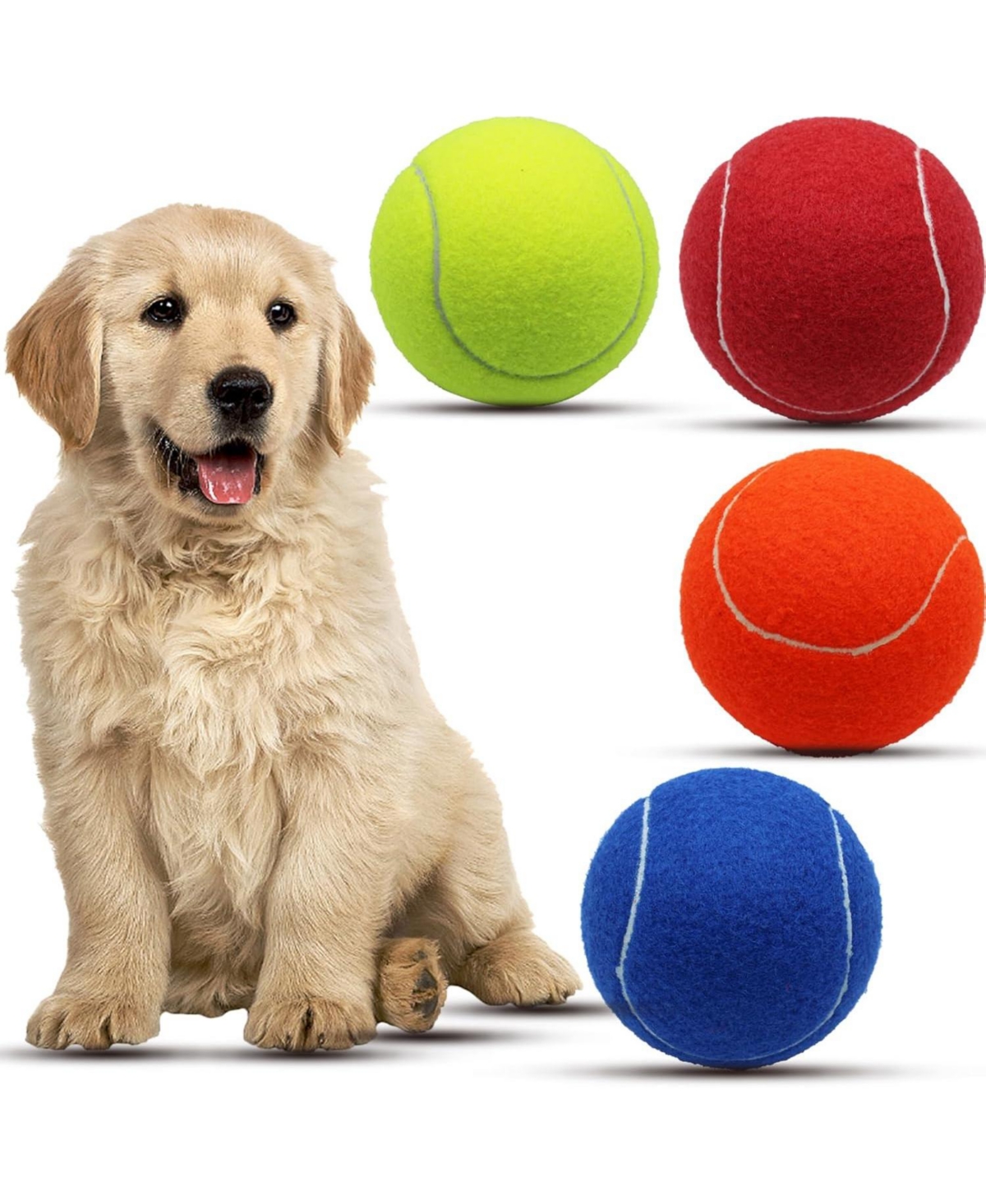 Click here for Magicorange Pack of 4 Large Tennis Balls 4 Inch Bi... prices