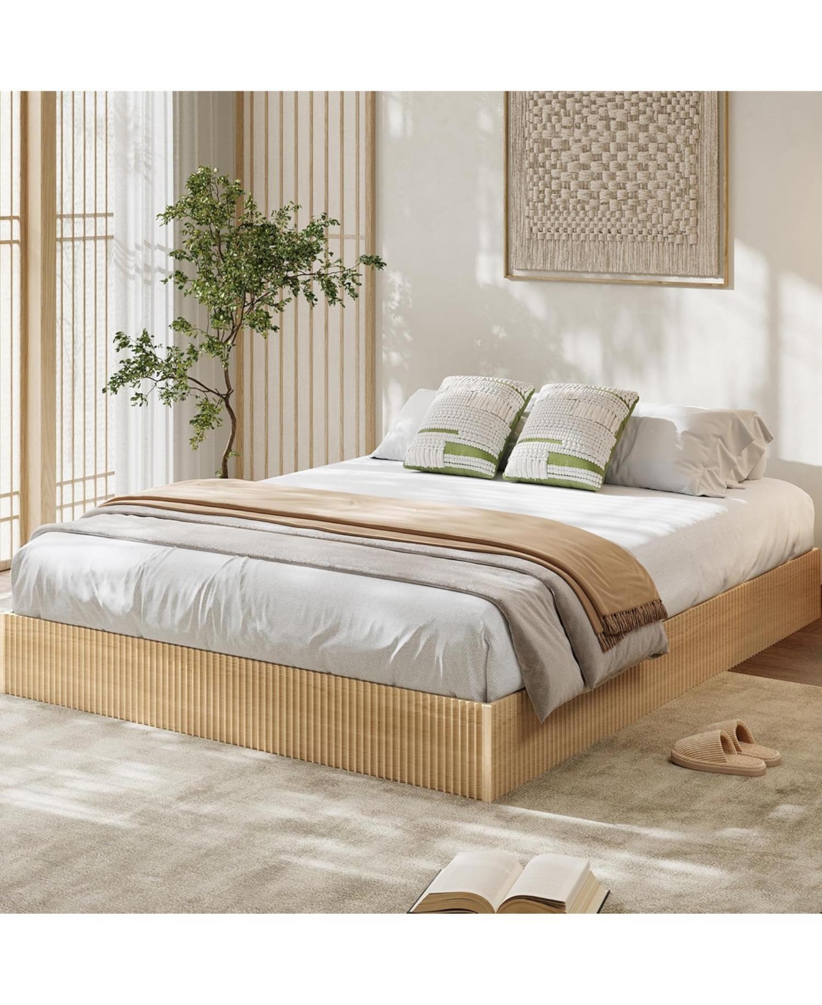 Click here for gaomon Wood Platform Bed with Fluted Design  Low P... prices