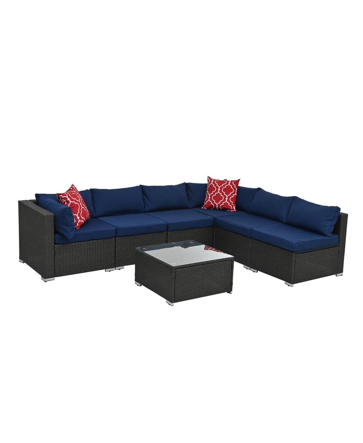 Click here for 7 Piece Outdoor Patio Seating Set with Glass Coffe... prices