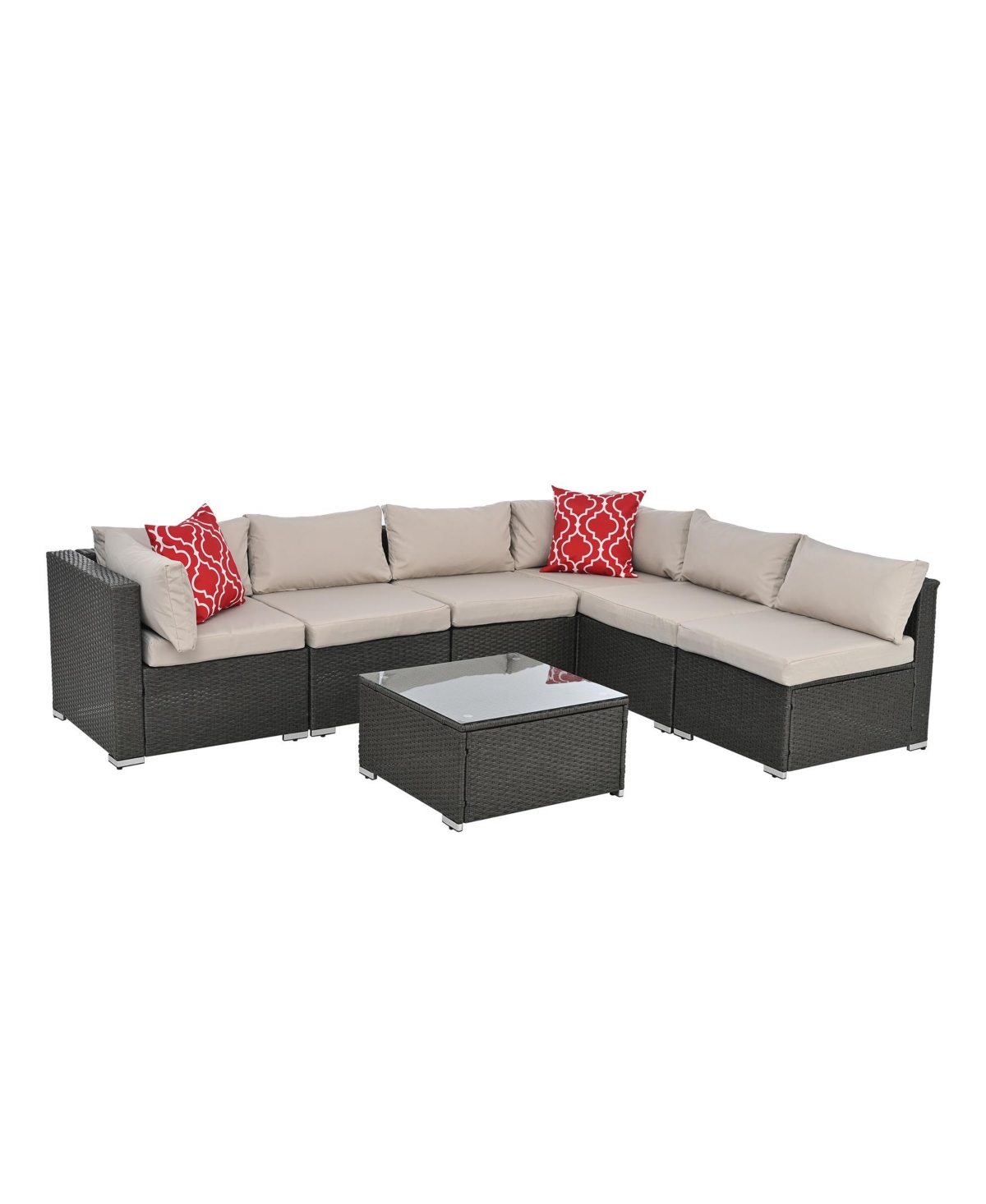 Click here for 7 Piece Outdoor Patio Seating Set with Glass Coffe... prices