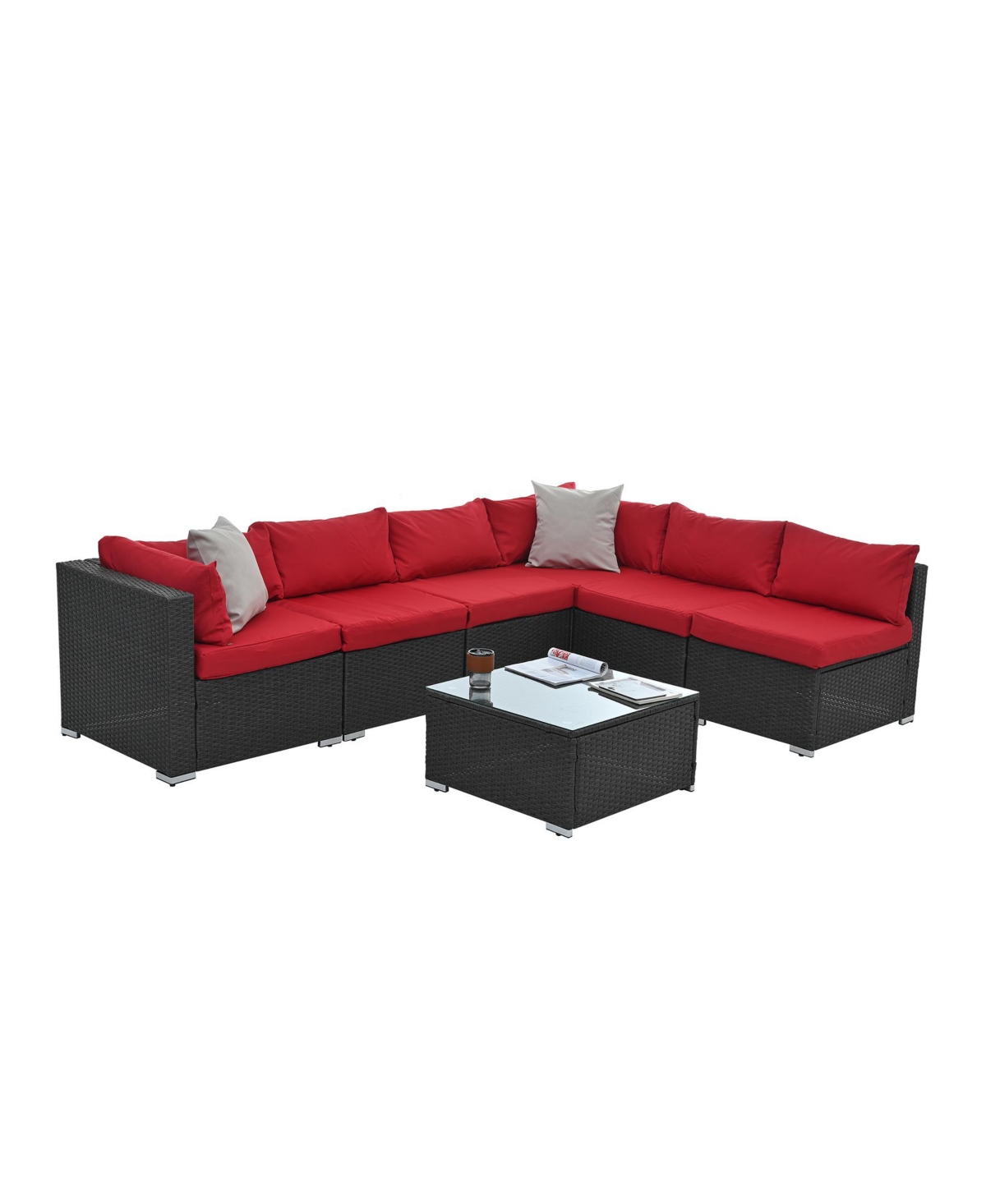 Click here for 7 Piece Outdoor Patio Seating Set with Glass Coffe... prices