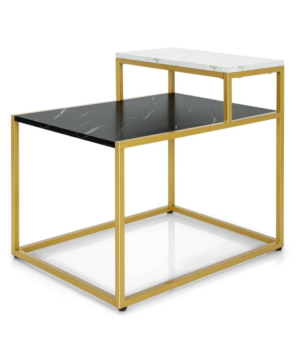 Click here for Gymax 2 Tier End Side Table Metal Frame Nightstand... prices