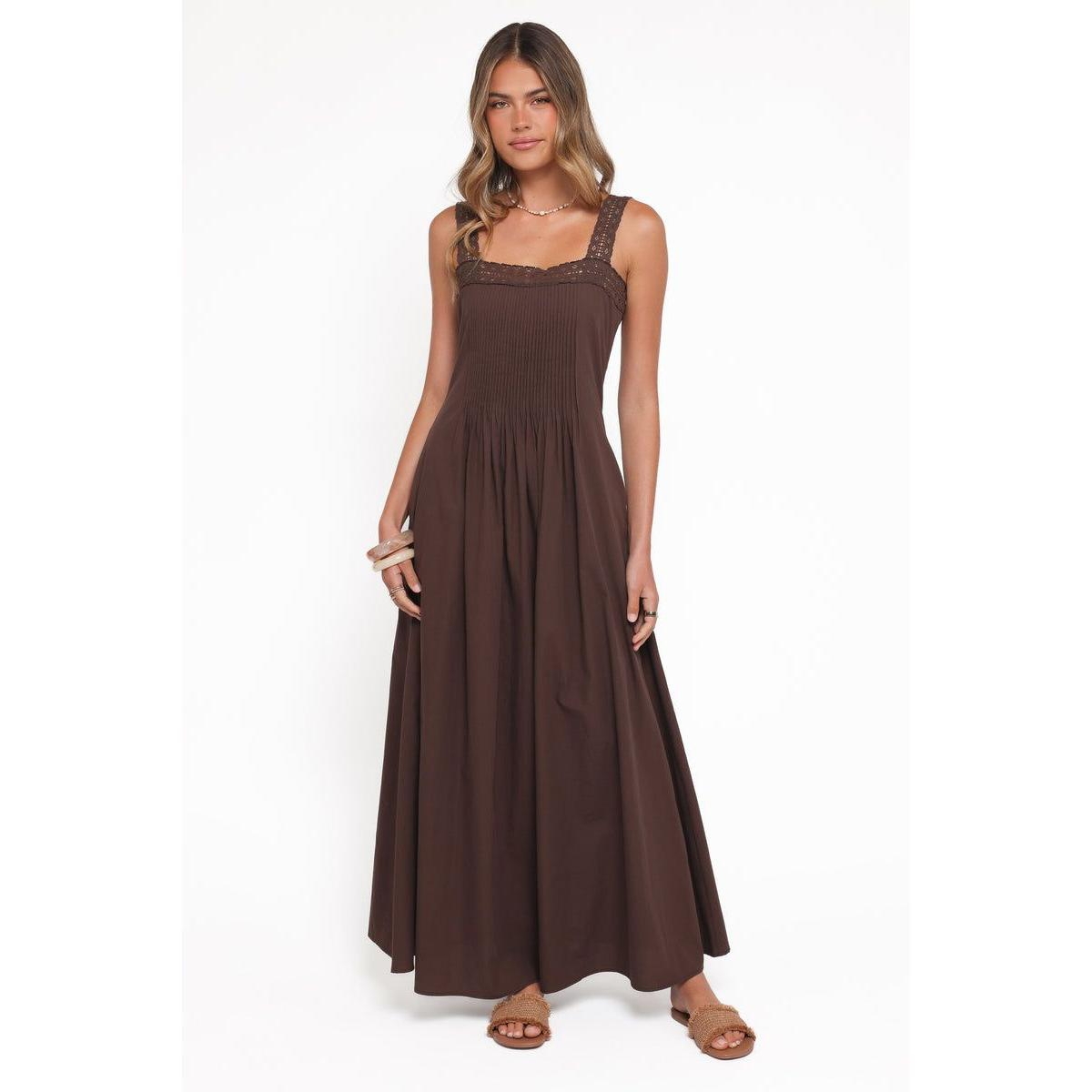 Click here for Petal and Pup Womens Alandra Maxi Dress - Brown prices