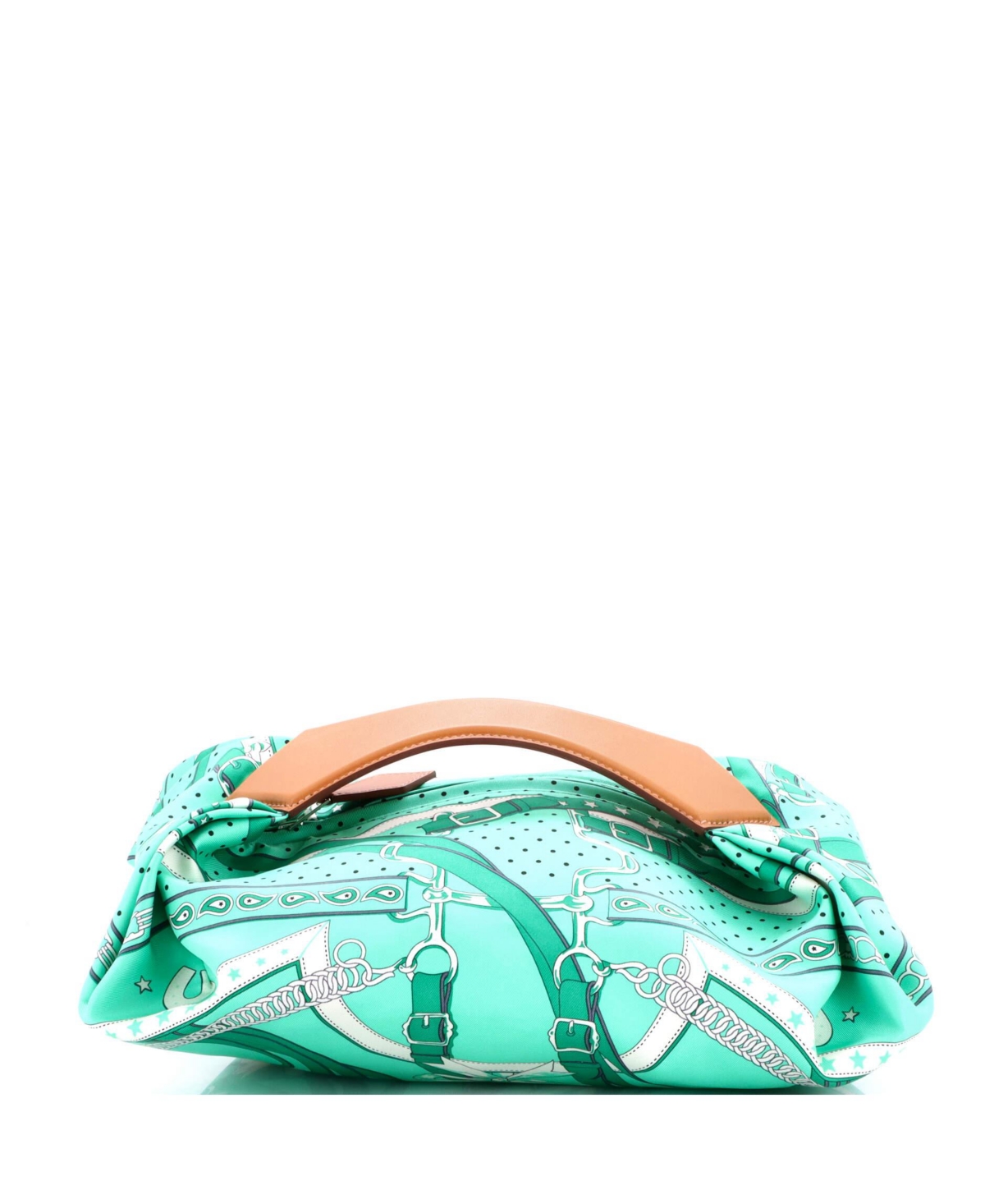 Click here for Pre-Owned HERMES Balusoie Bag Printed Silk and Lea... prices