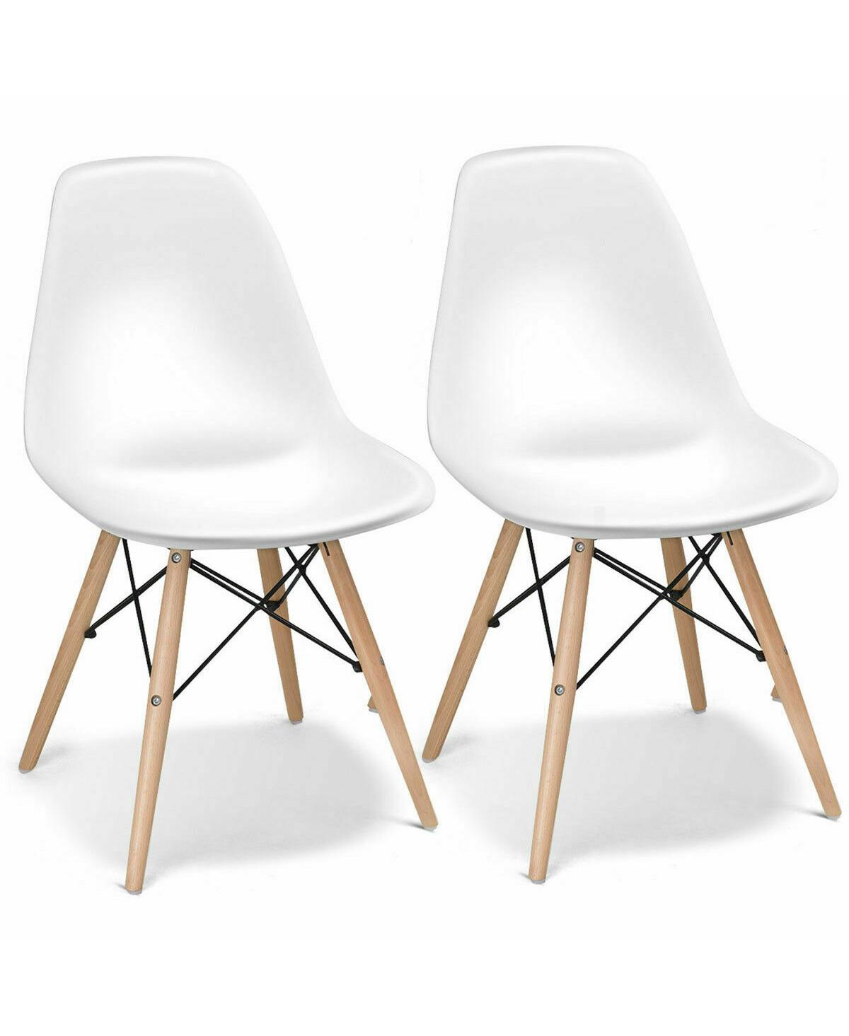 Click here for Gymax Set of 2 Dining Chairs Mid Century Modern Wo... prices