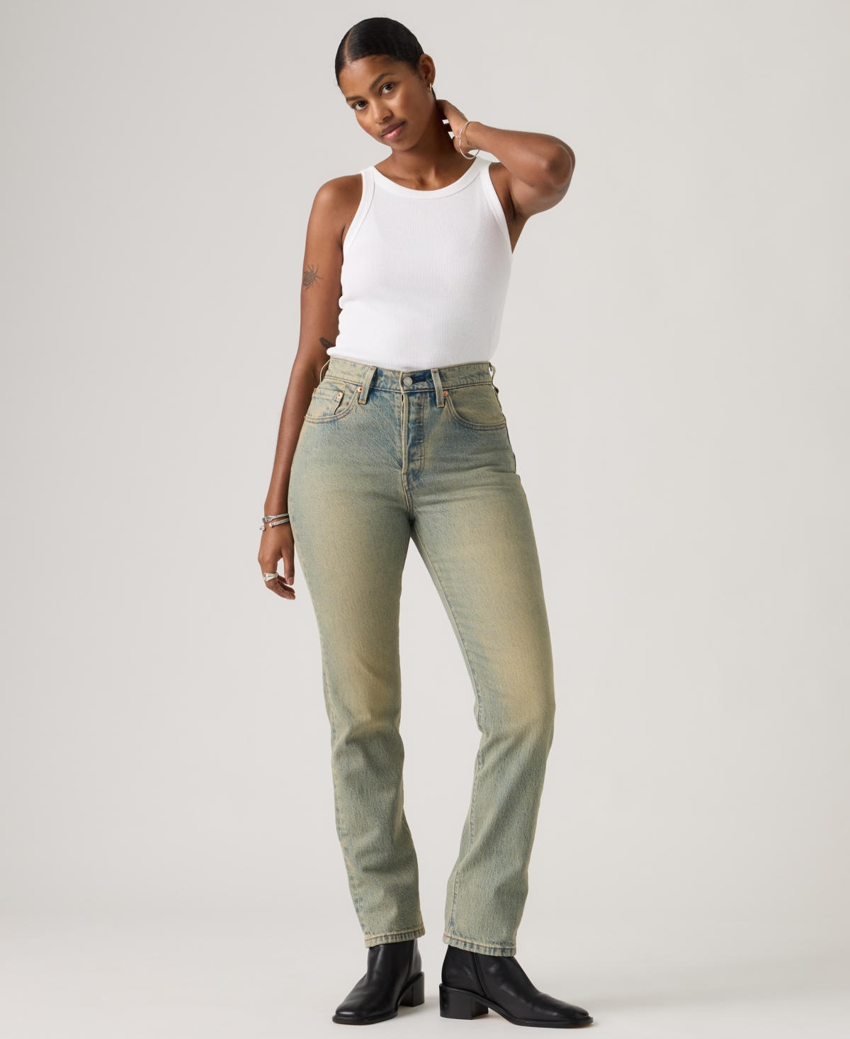 Click here for Levis Womens 501 High-Rise Jeans - Miners Business prices