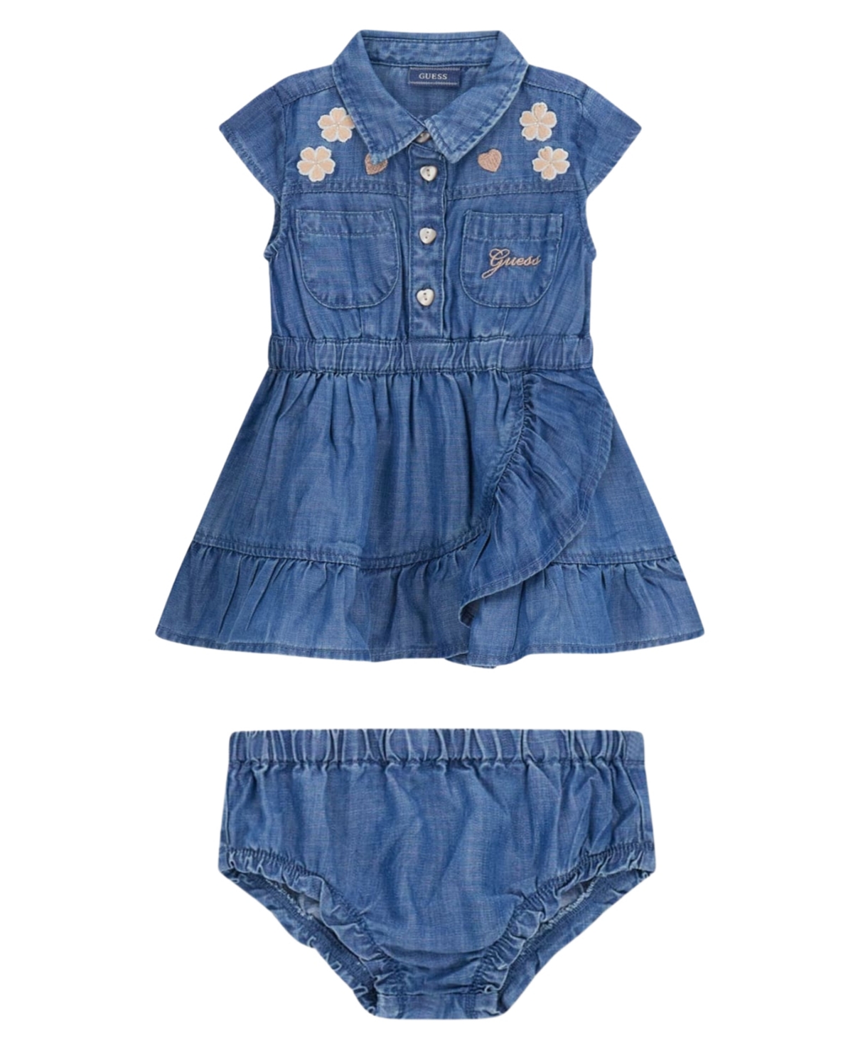 Click here for Guess Baby Girls Slub Denim Dress and Matching Blo... prices