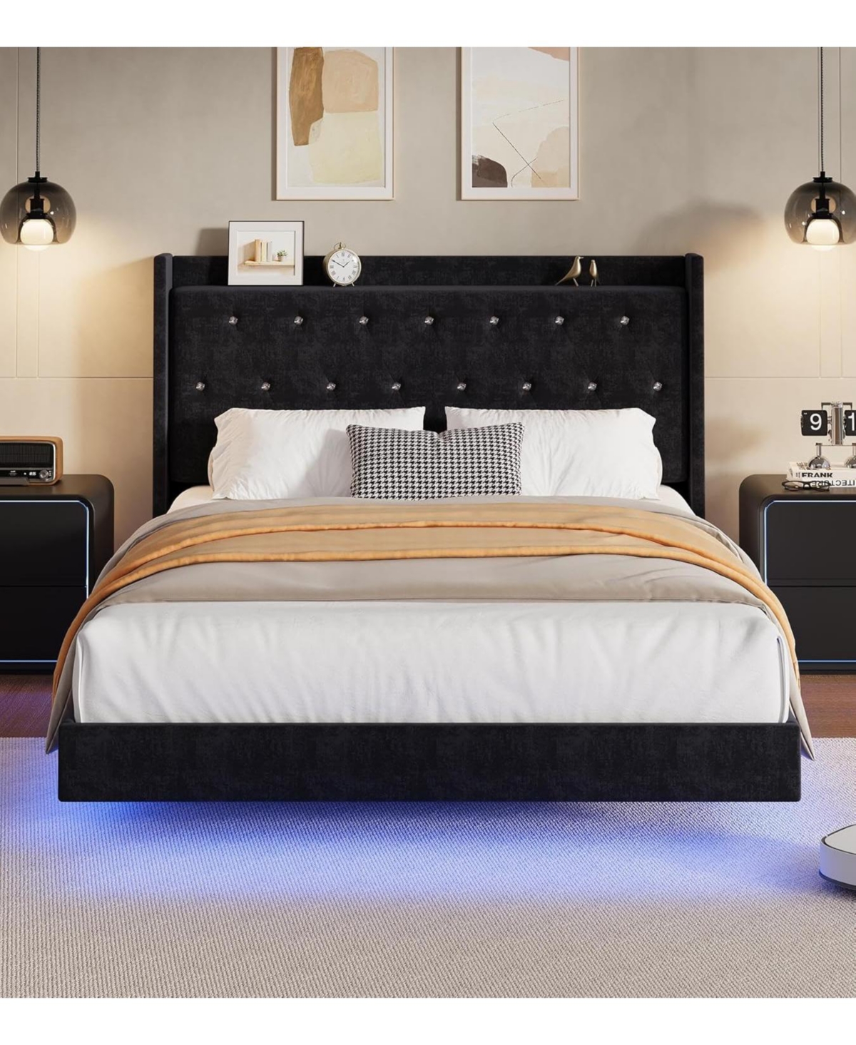 Click here for gaomon Bed Frame with Led Lights  Modern Wood Floa... prices