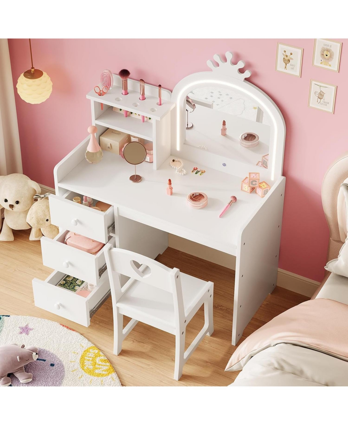 Click here for gaomon Kids Vanity Desk with Mirror and Lights  Pr... prices