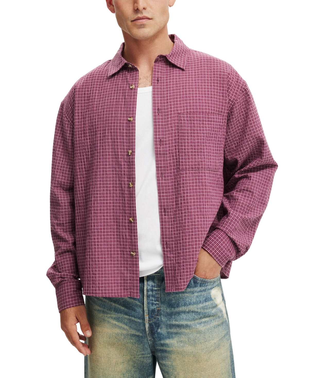 Click here for Cotton On Mens Hudson Spread Collar Shirt - Dusty... prices