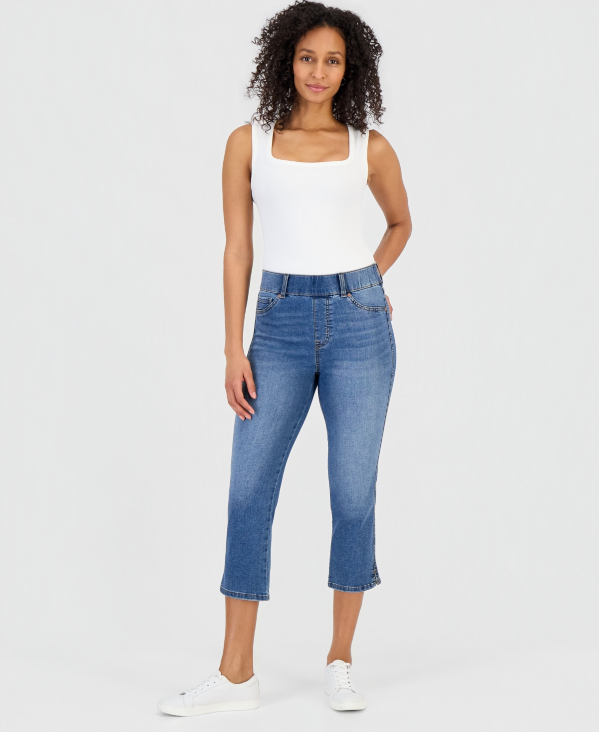 Click here for Style & Co Petite Slim Fit High-Rise Capri Jeans... prices