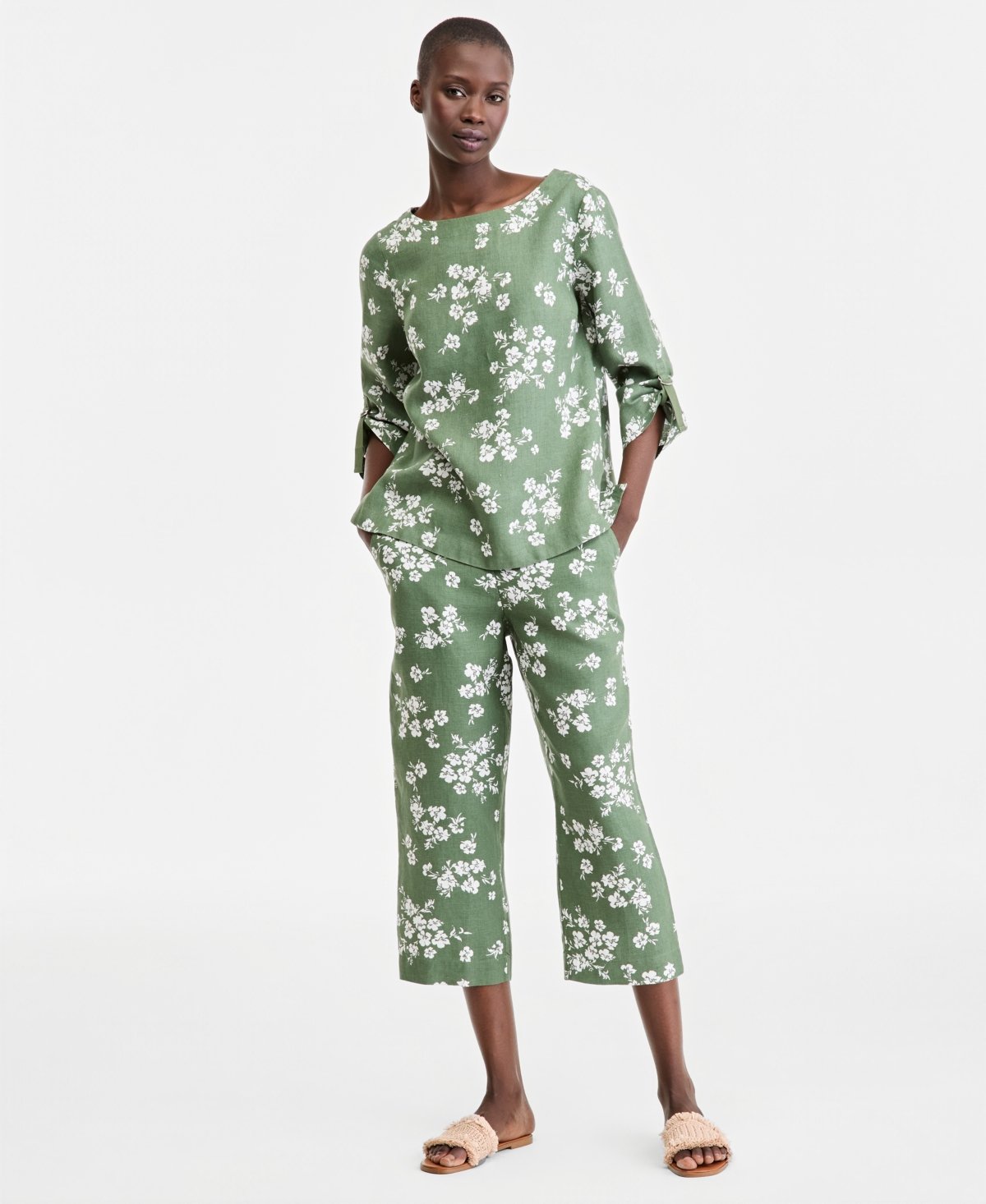 Click here for Charter Club Womens Lined Printed Cropped Pants  M... prices