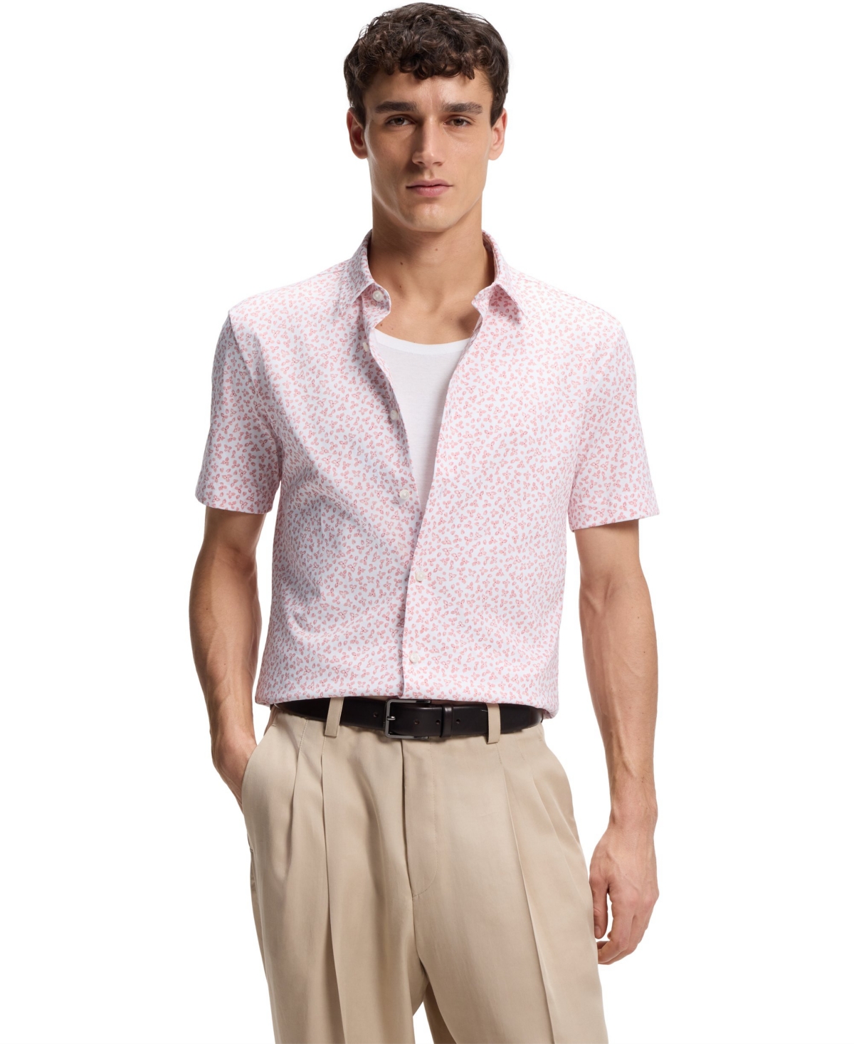 Click here for Boss by Hugo Boss Mens Printed Cotton-Blend Jersey... prices